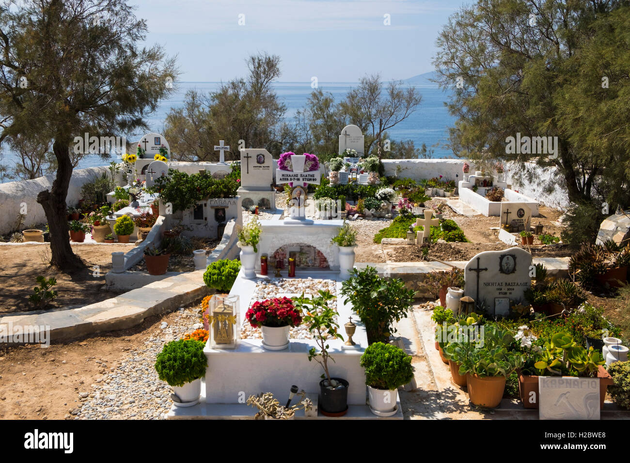 Family graveyard,Greek orthodox Church,Island of Koufonisi, Cyclades ...