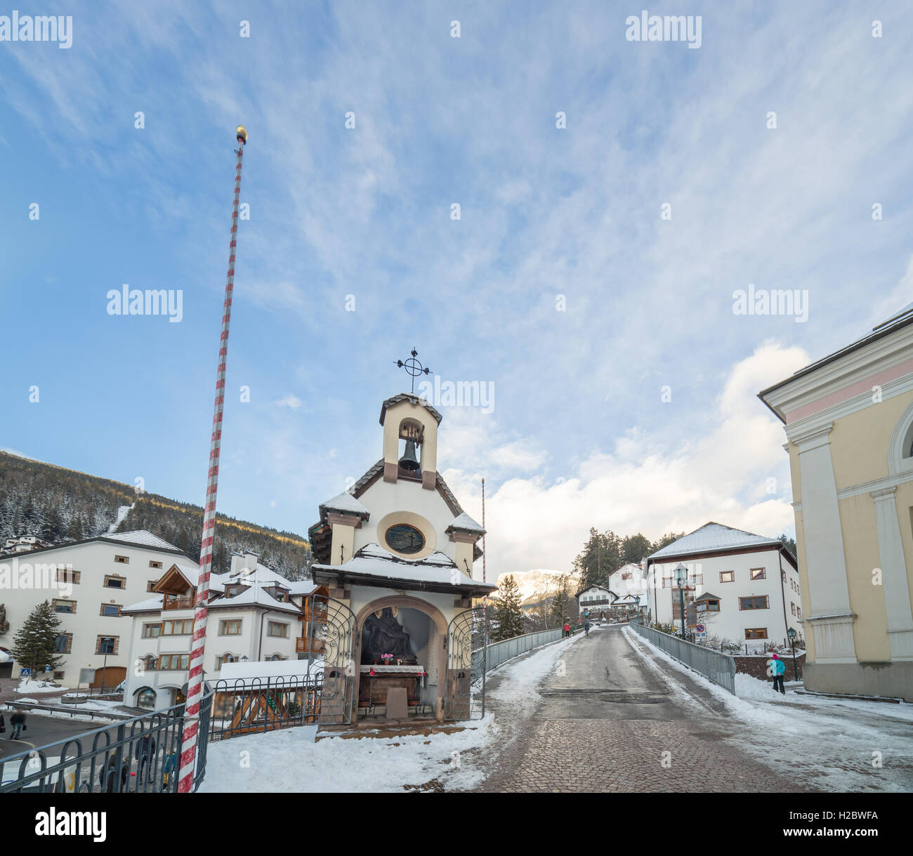 Church in alpine village in Italy Stock Photo - Alamy