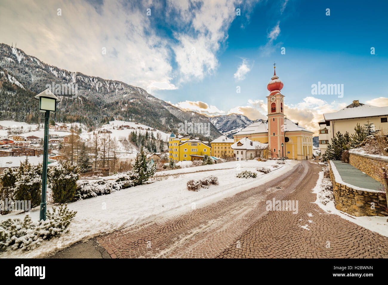 Church in alpine village in Italy Stock Photo - Alamy