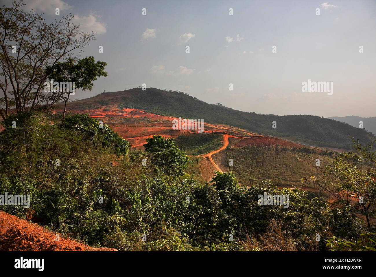 Construction and development of new iron ore mine, top centre left ...