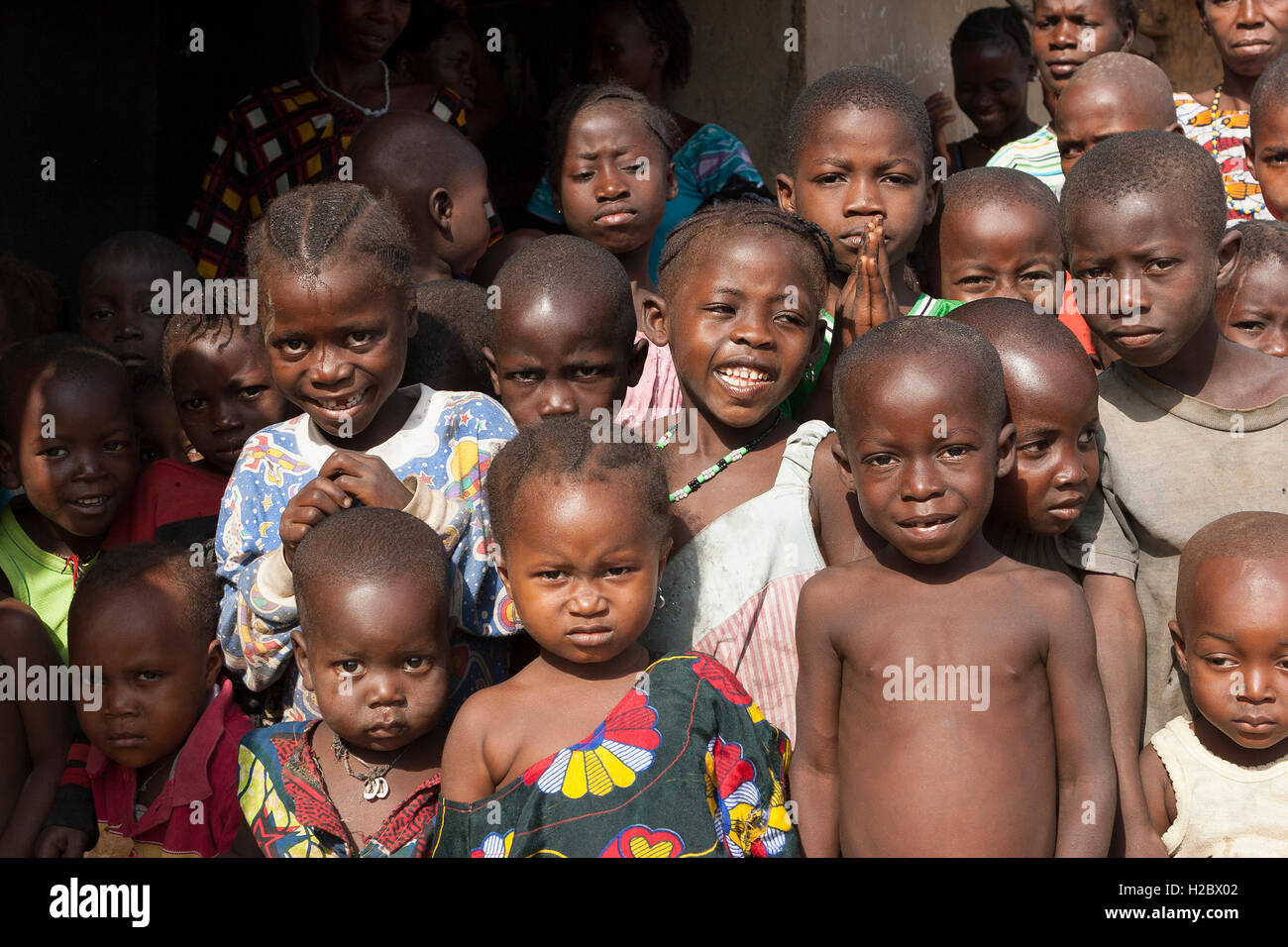 Group of disadvantaged very young local village African children from ...