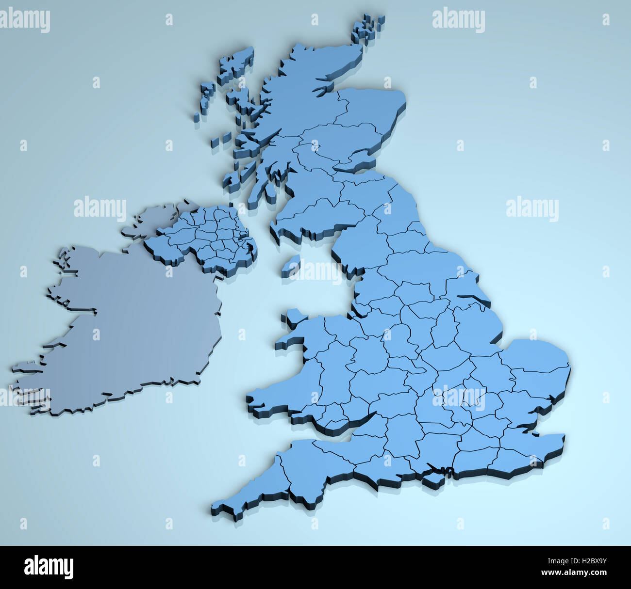3d map of uk hi-res stock photography and images - Alamy