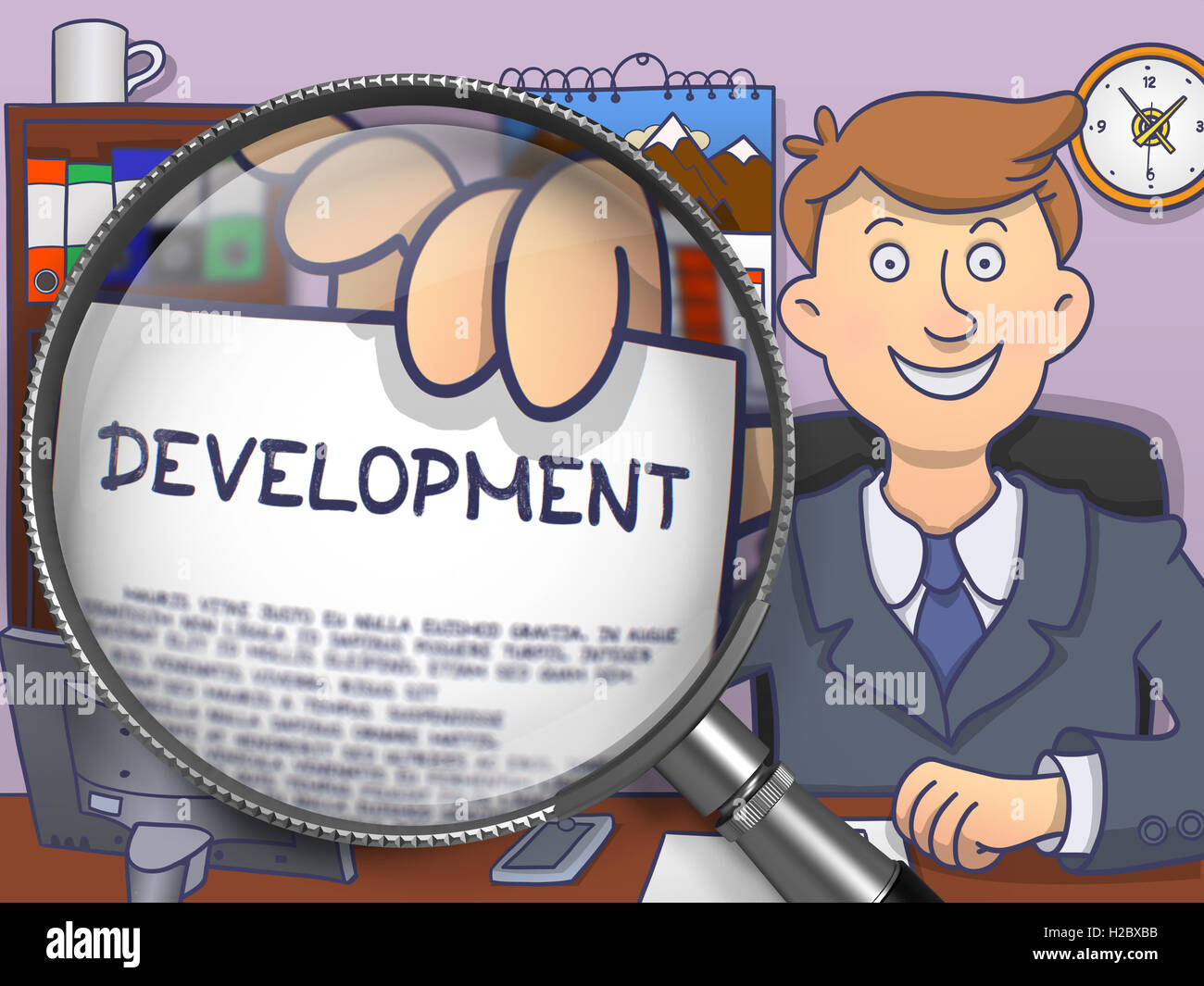 Development through Lens. Doodle Design Stock Photo - Alamy