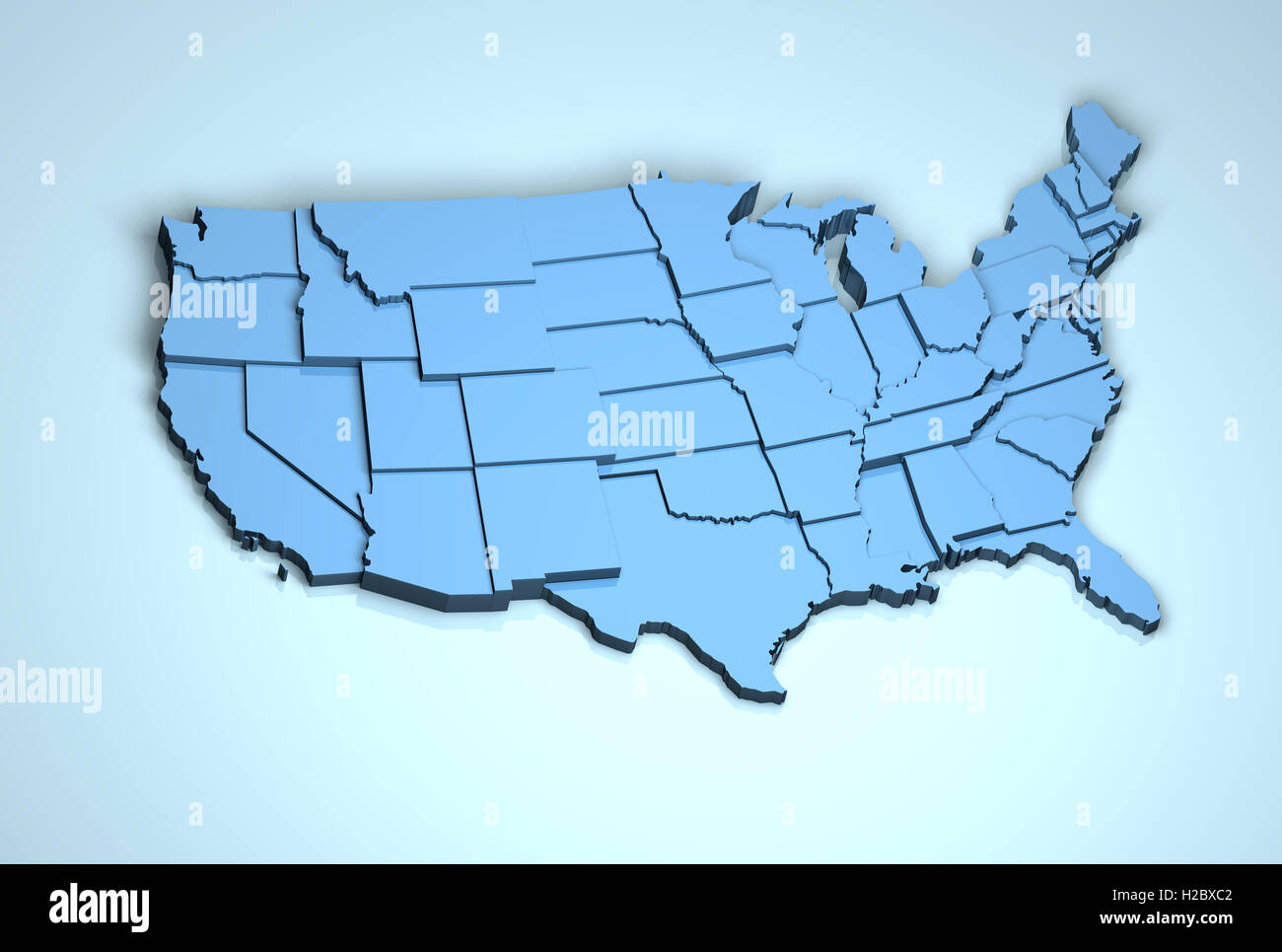 3d map united states hi-res stock photography and images - Alamy