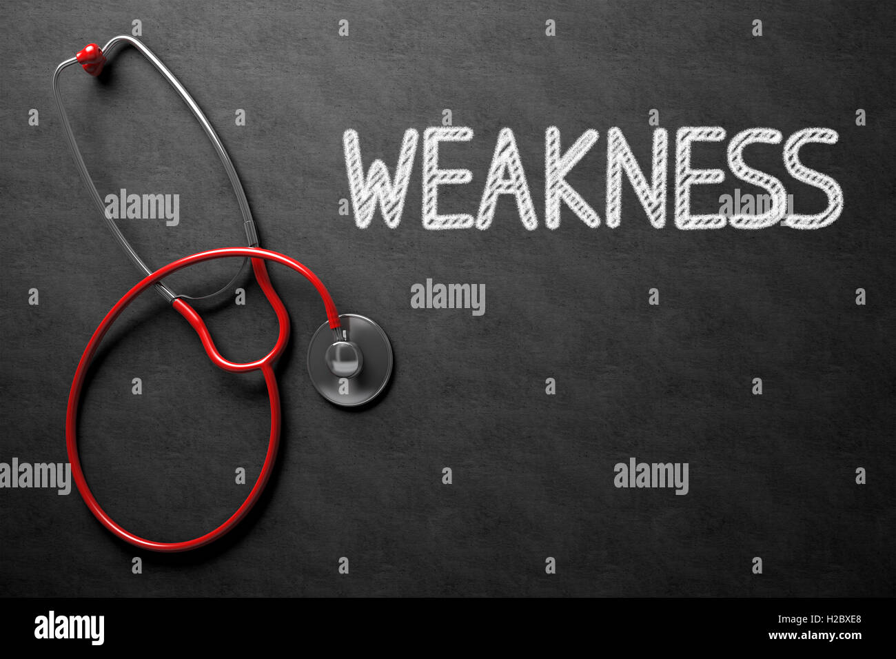 Chalkboard with Weakness Concept. 3D Illustration Stock Photo - Alamy