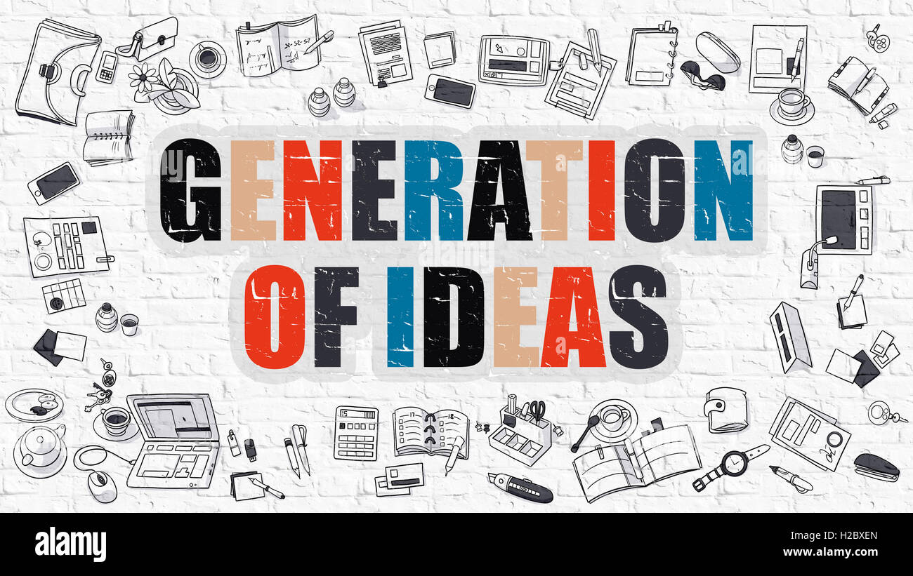 Generation of Ideas Concept with Doodle Design Icons Stock Photo - Alamy