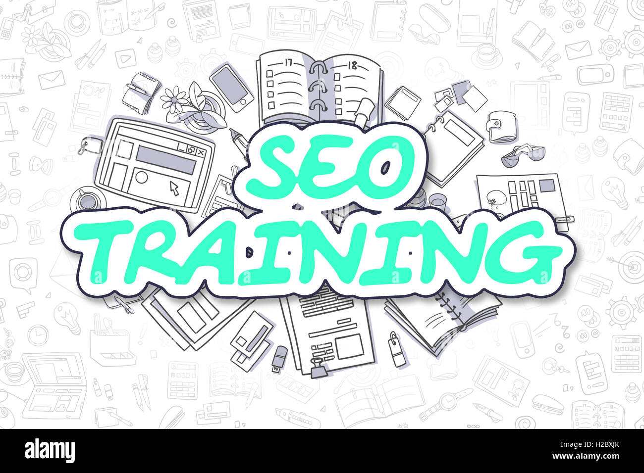 SEO Training - Doodle Green Inscription. Business Concept Stock Photo ...