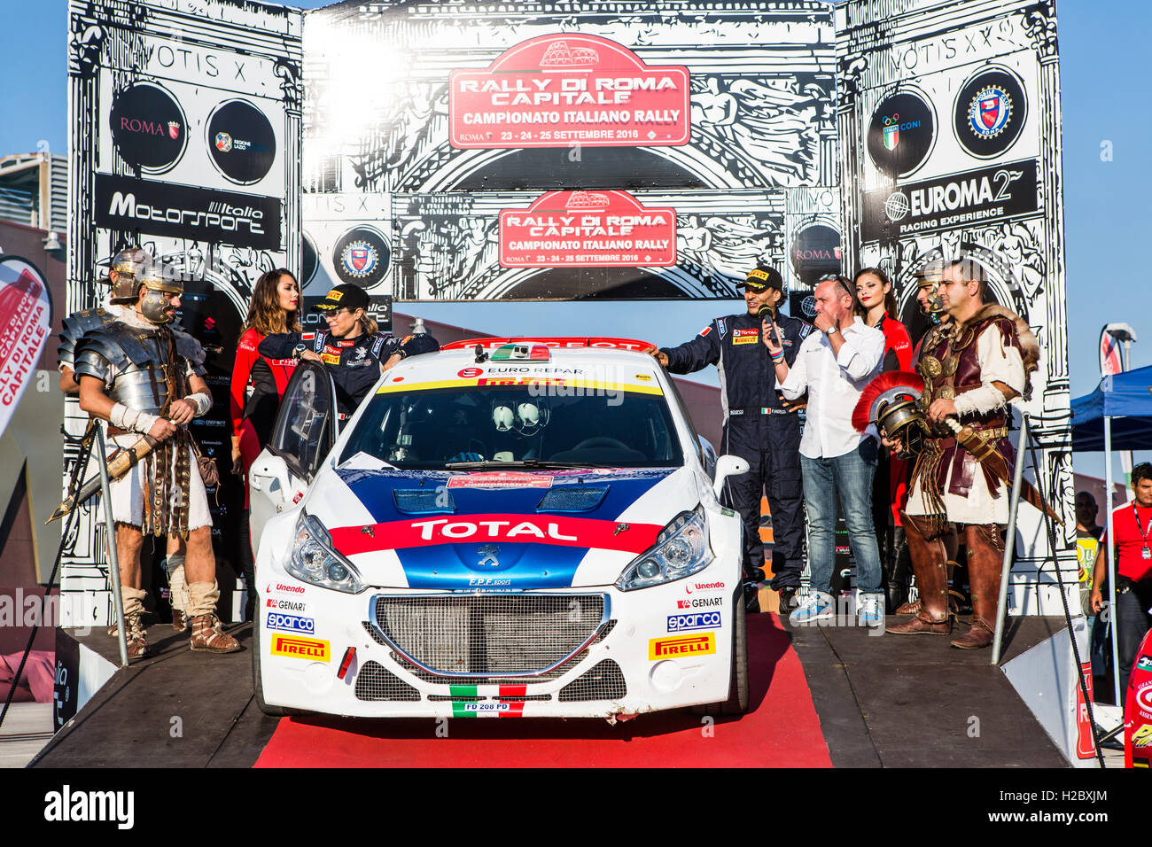 The celebrations for the winner of the rally di Roma Capitale Stock ...