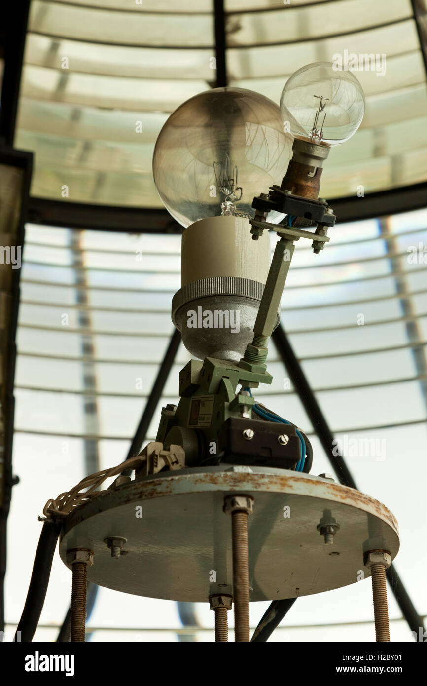 The light inside the Happisburgh Lighthouse in Norfolk England UK Stock ...