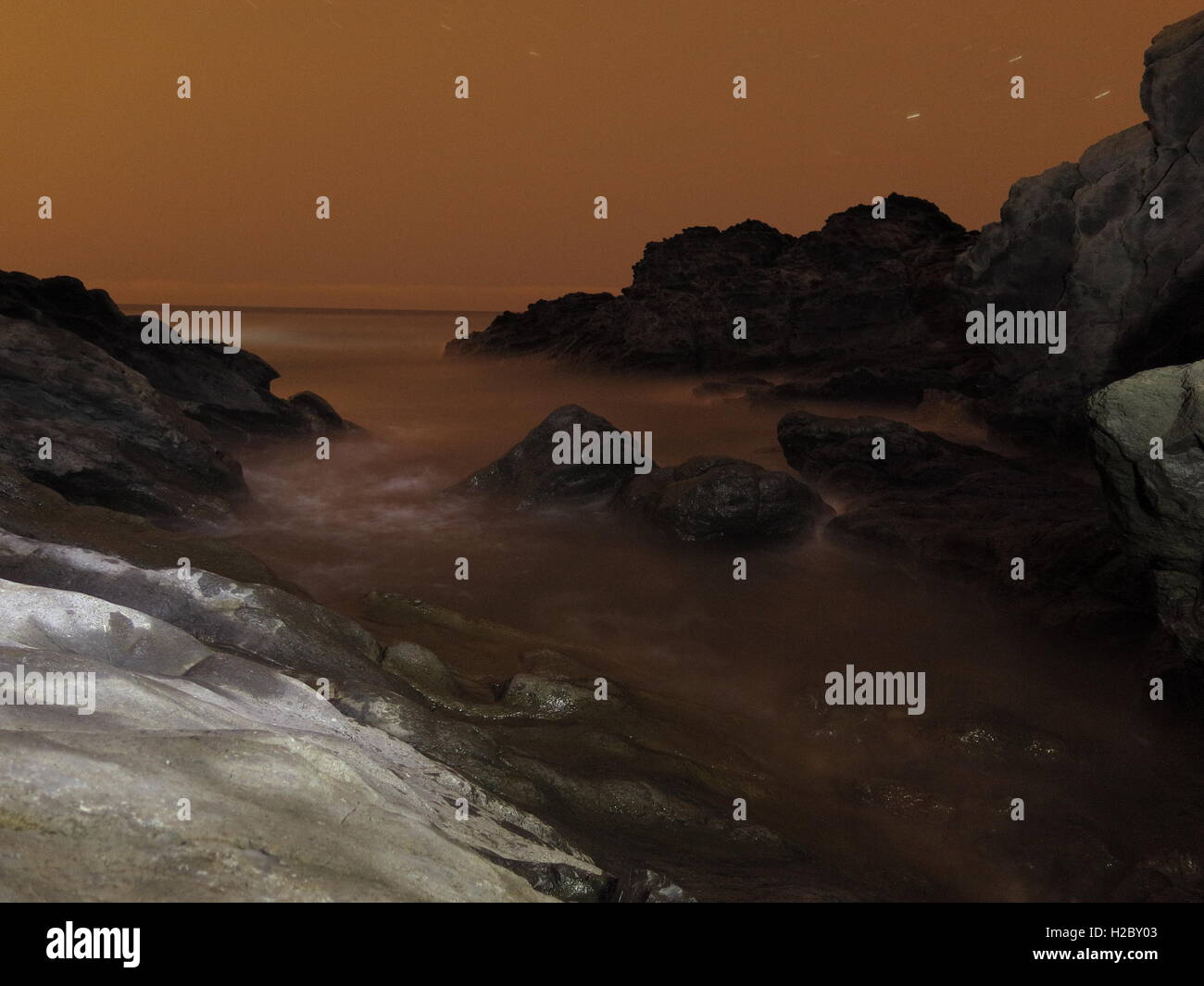 coast of spain at night Stock Photo - Alamy