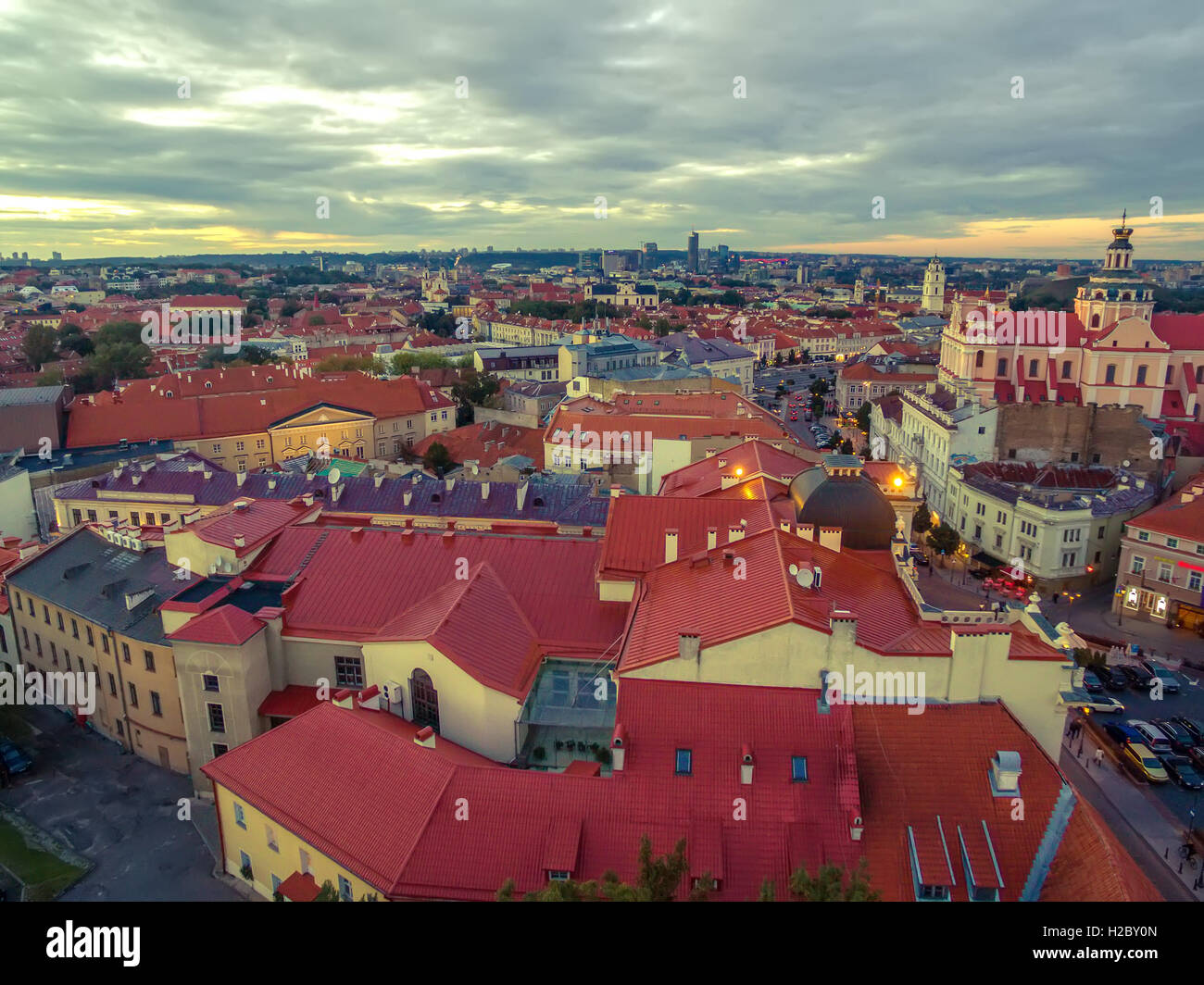 Vilnius, Lithuania: aerial top view of the old town Stock Photo - Alamy