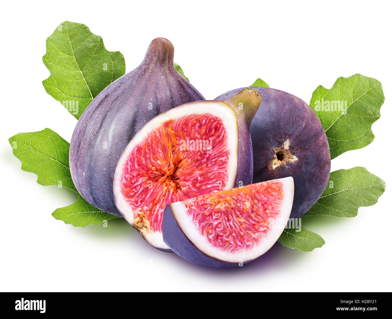 ripe figs cut piece collection isolated on white background clipping ...