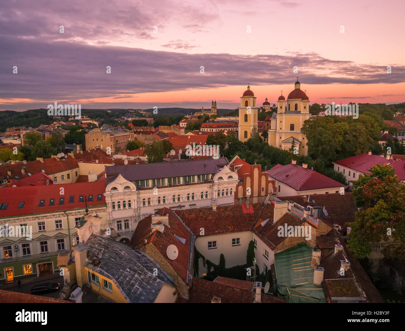Vilnius, Lithuania: aerial top view of the old town Stock Photo - Alamy