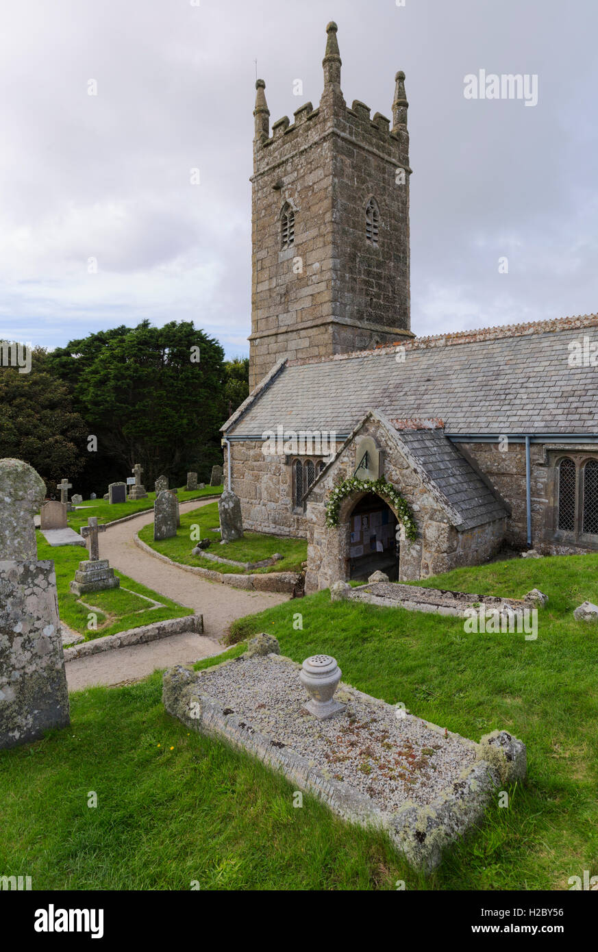 St Levan church near Porth Chapel in Cornwall Stock Photo - Alamy