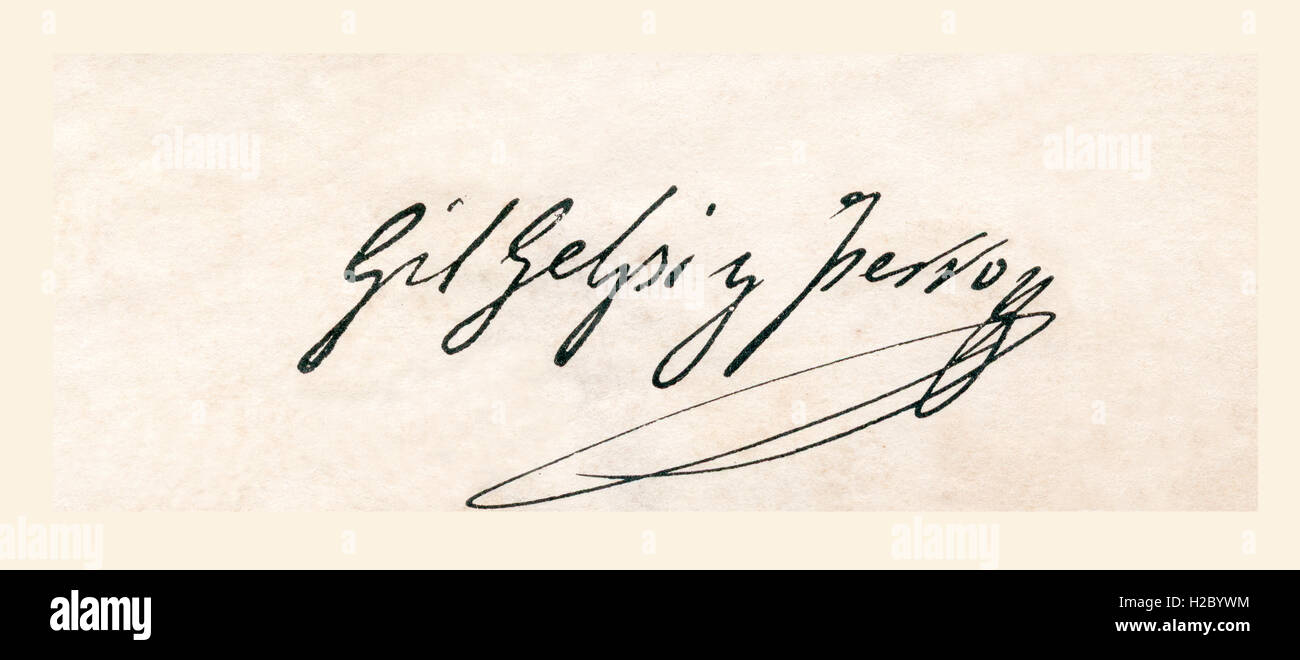 Signature of Gil Gelpí i Ferro aka Gil Gelpi y Ferro, 1822 - 1890 ...