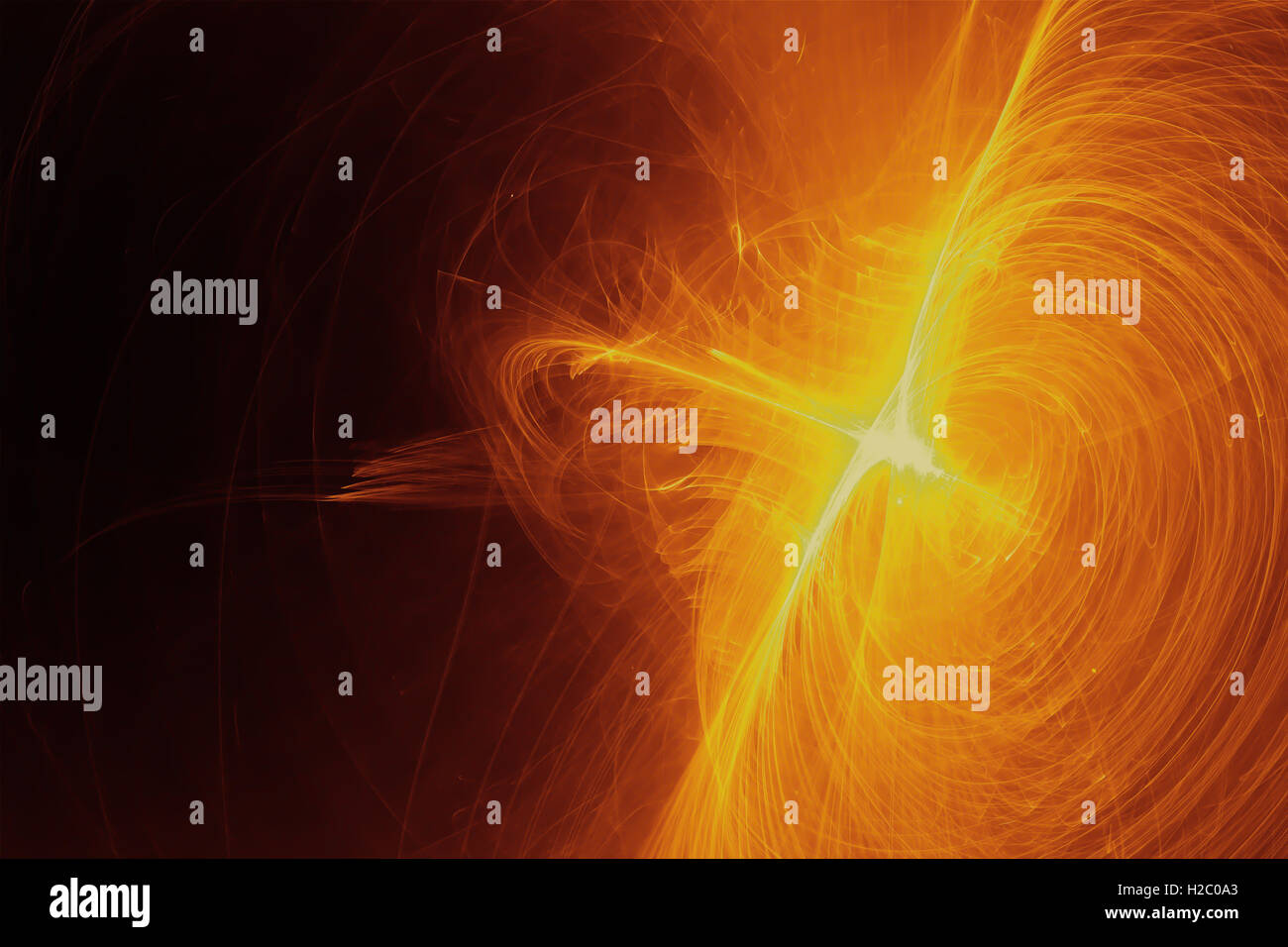 set 7 yellow glow energy wave. lighting effect abstract background ...