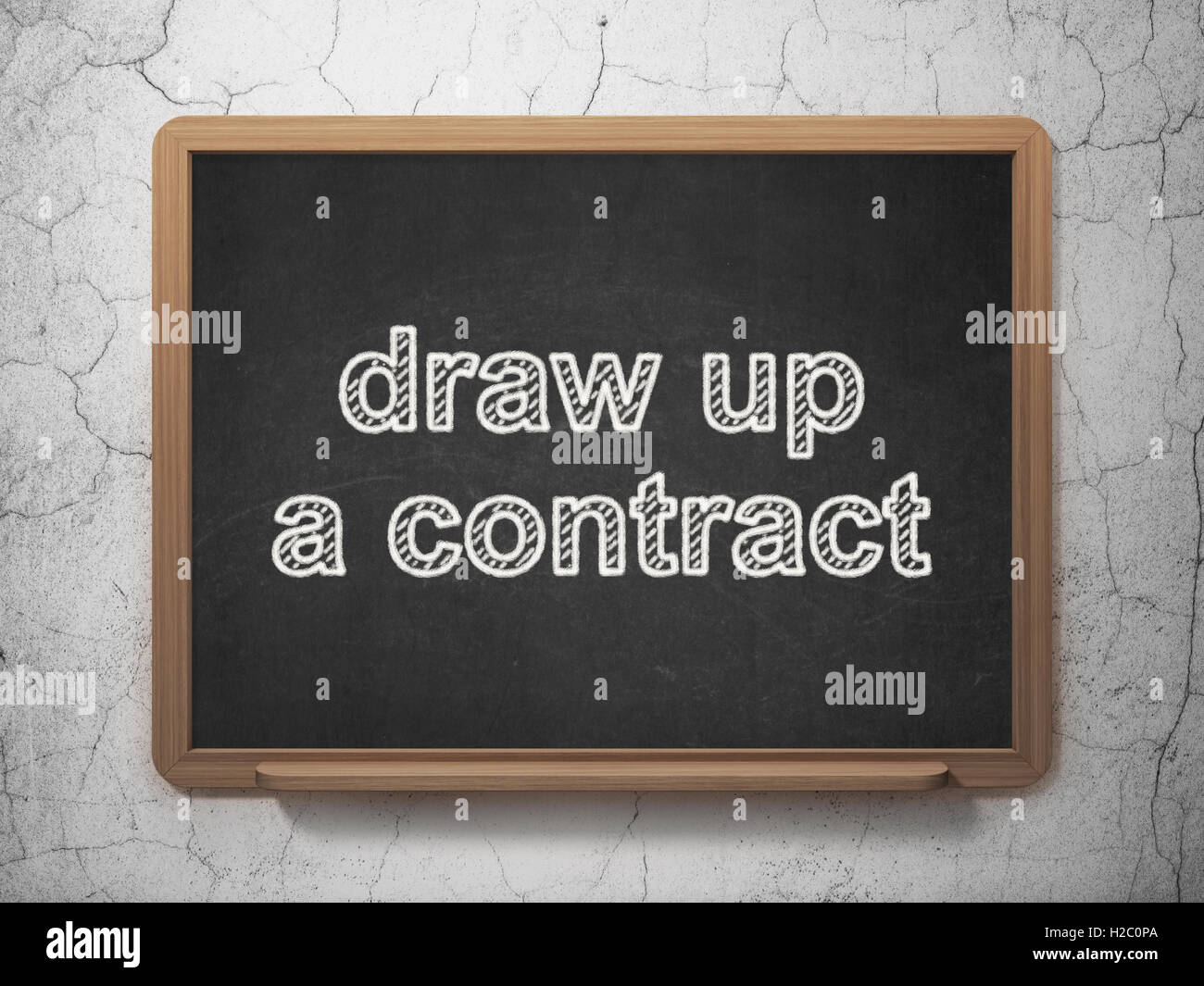 Law concept: Draw up A contract on chalkboard background Stock Photo ...