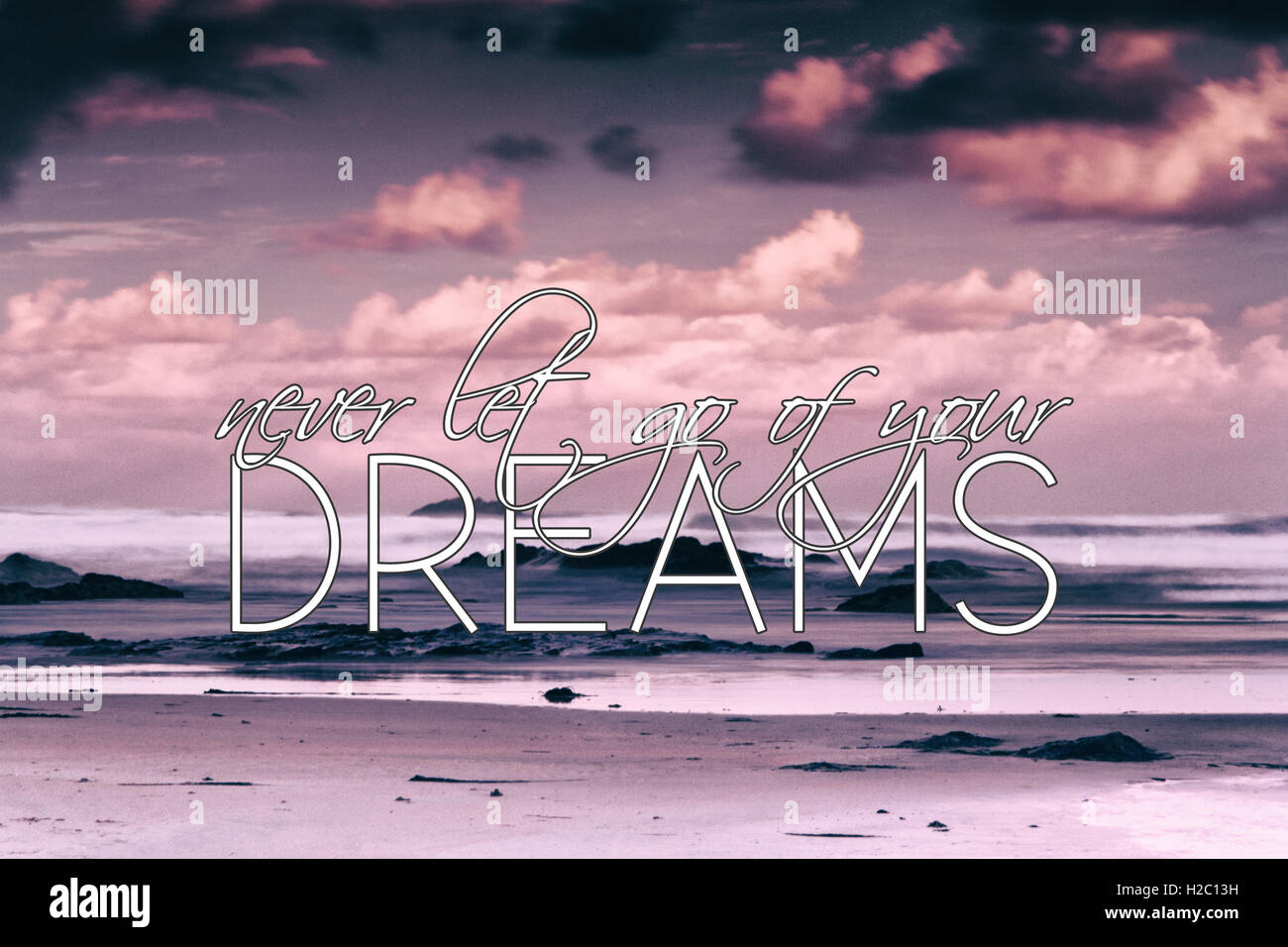 Inspirational motivational quote on a retro style background Stock ...