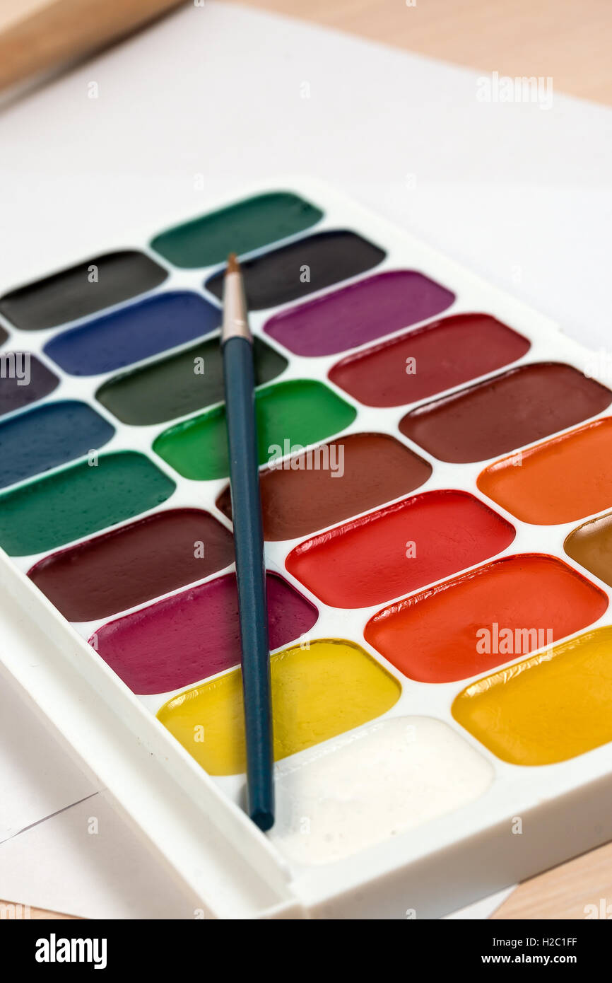 a set of watercolor paints for drawing Stock Photo - Alamy