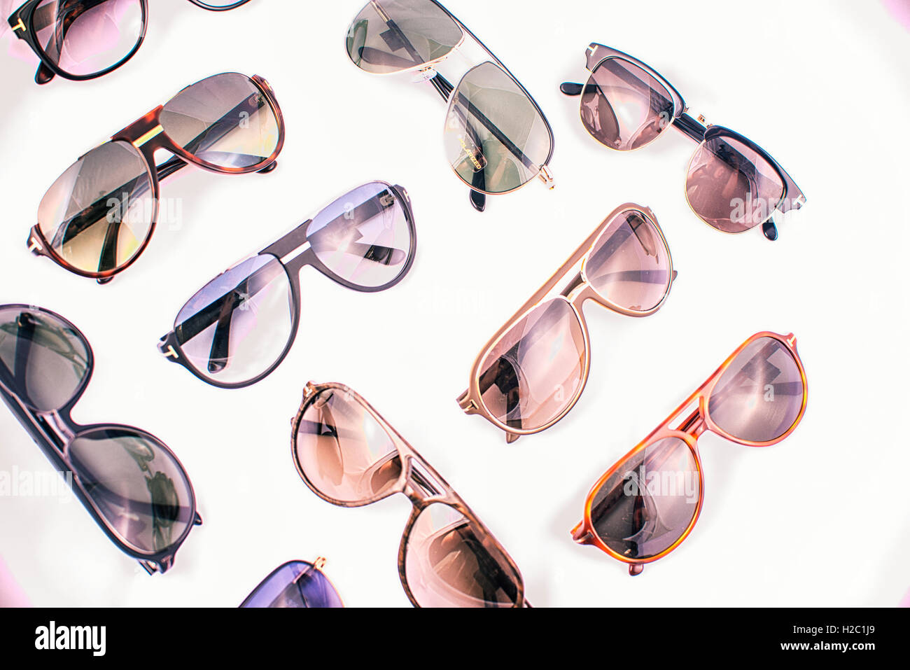 Assorted sunglasses isolated over white background Stock Photo - Alamy