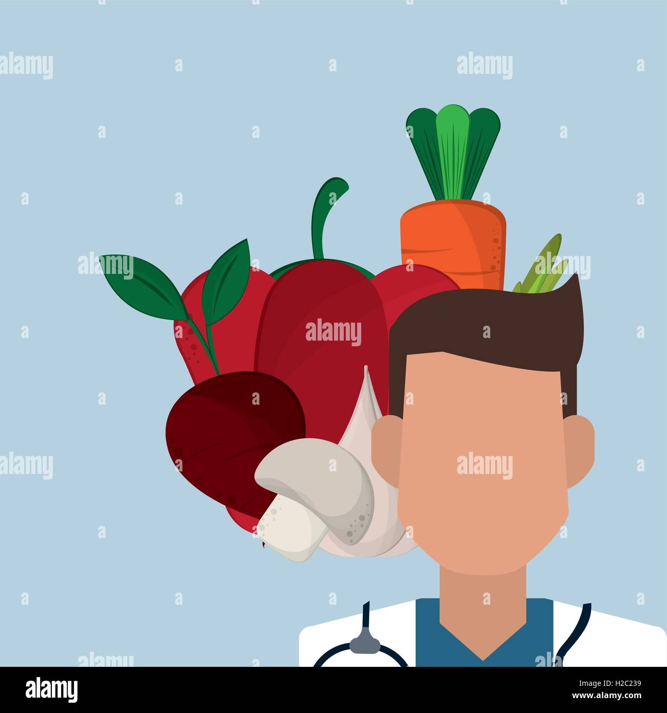 healthy food and medical doctor image Stock Vector Image & Art - Alamy