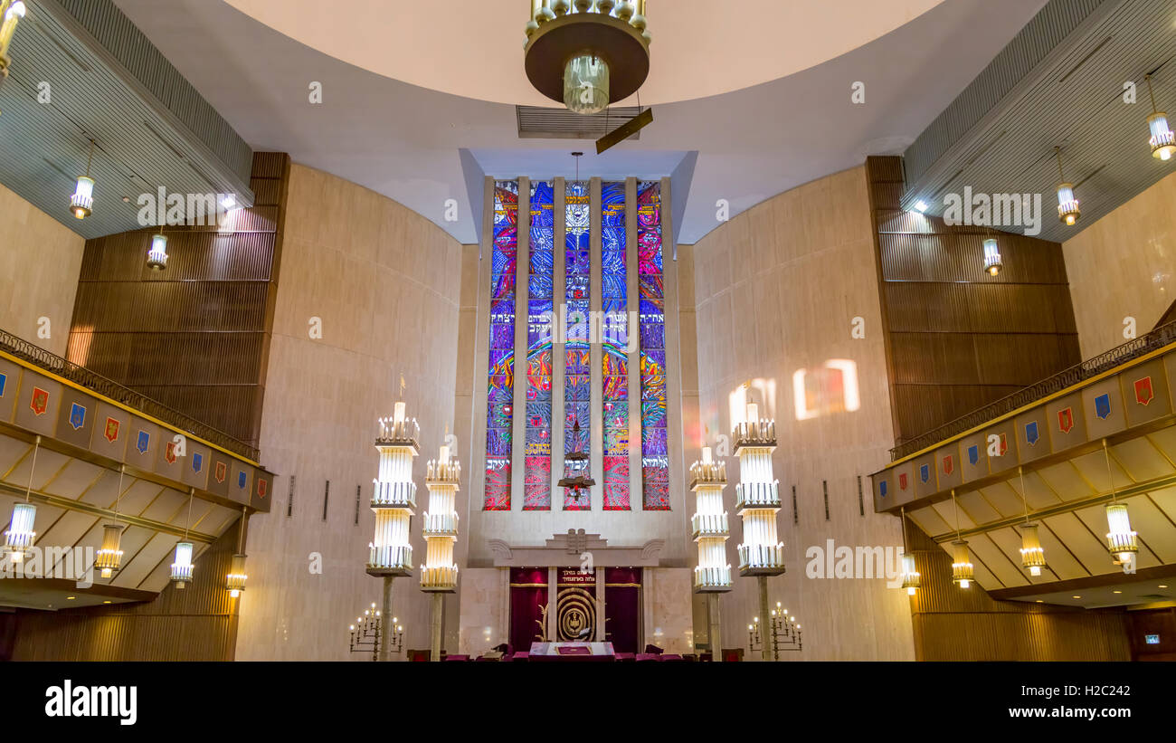 Interior of the Great Synagogue in West Jerusalem, Israel, Middle East ...