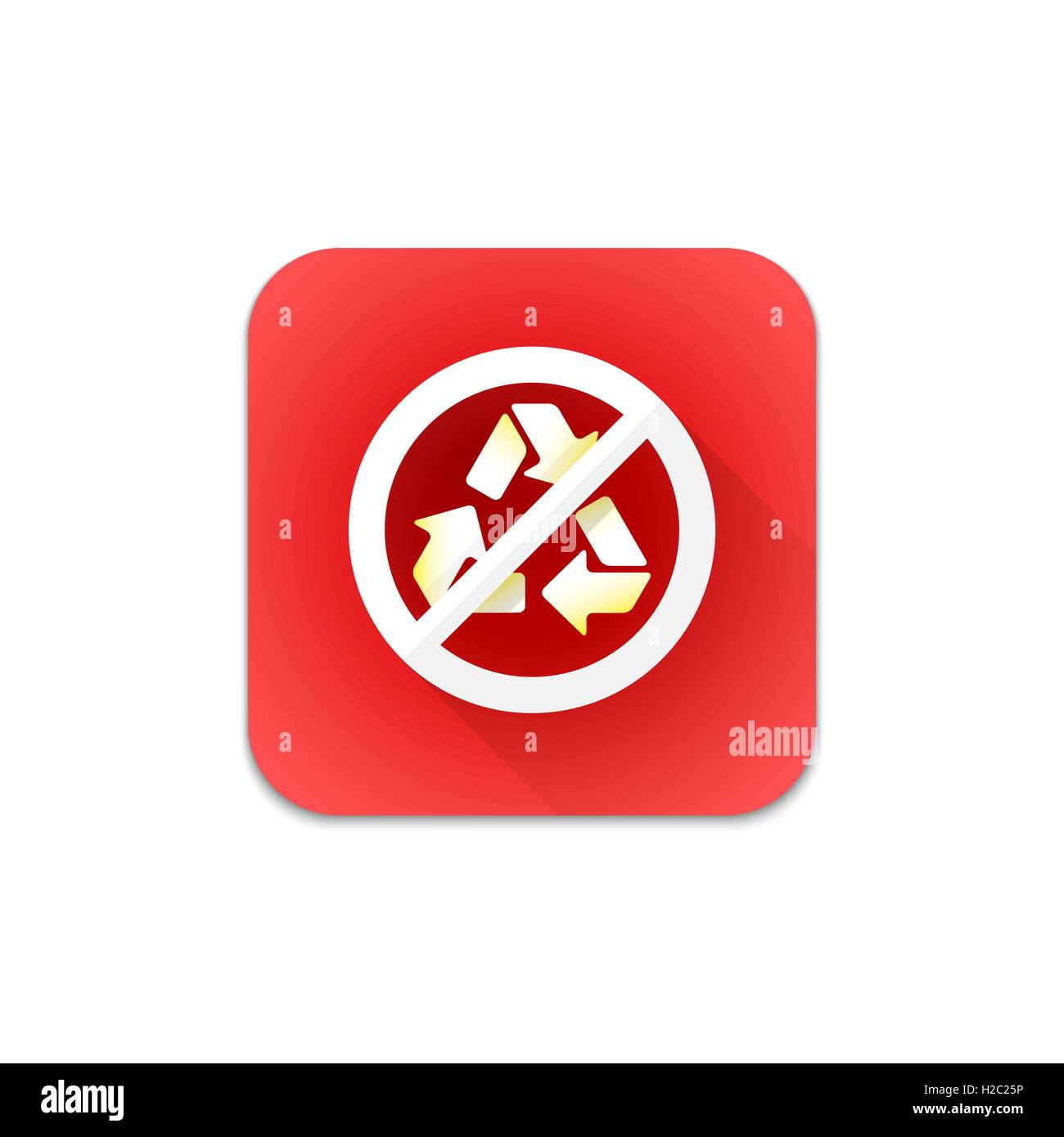 vector colourful flat design warning not recycle waste sign ...