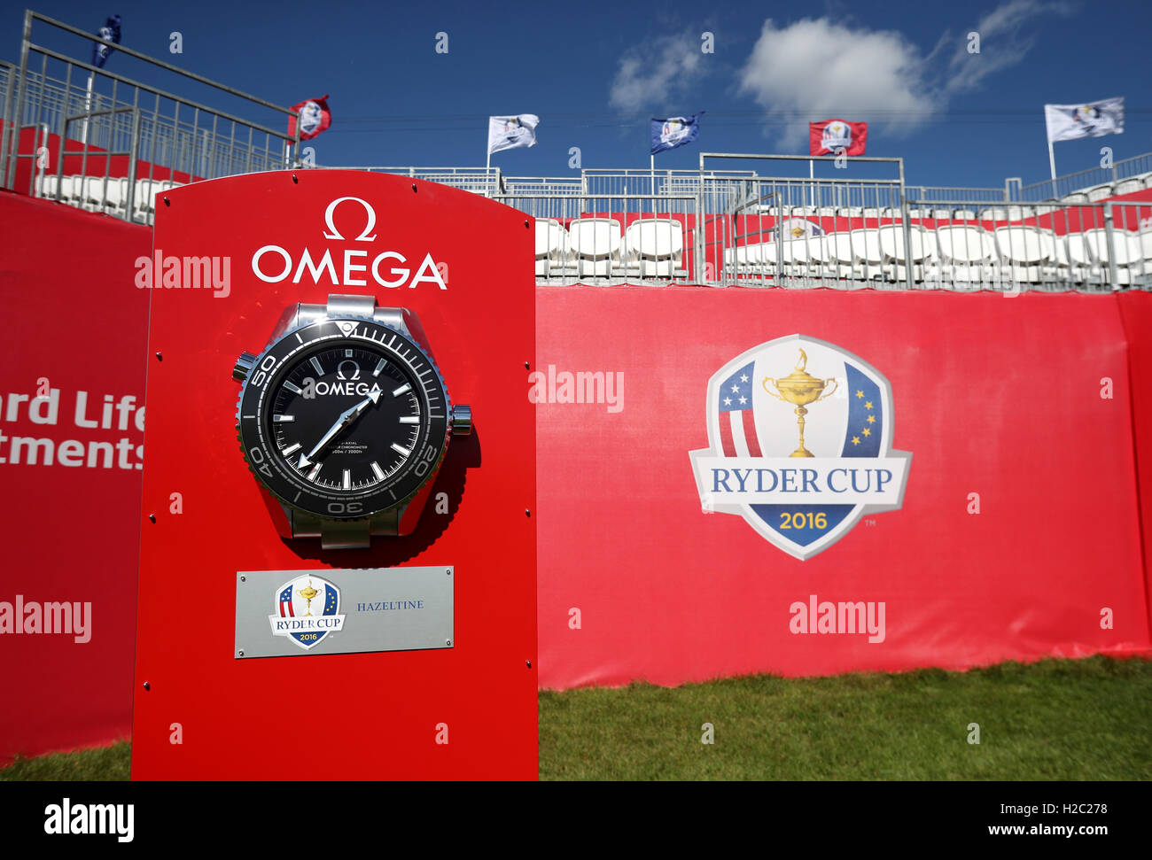 A general view of the Omega clock during a practice session ahead of ...