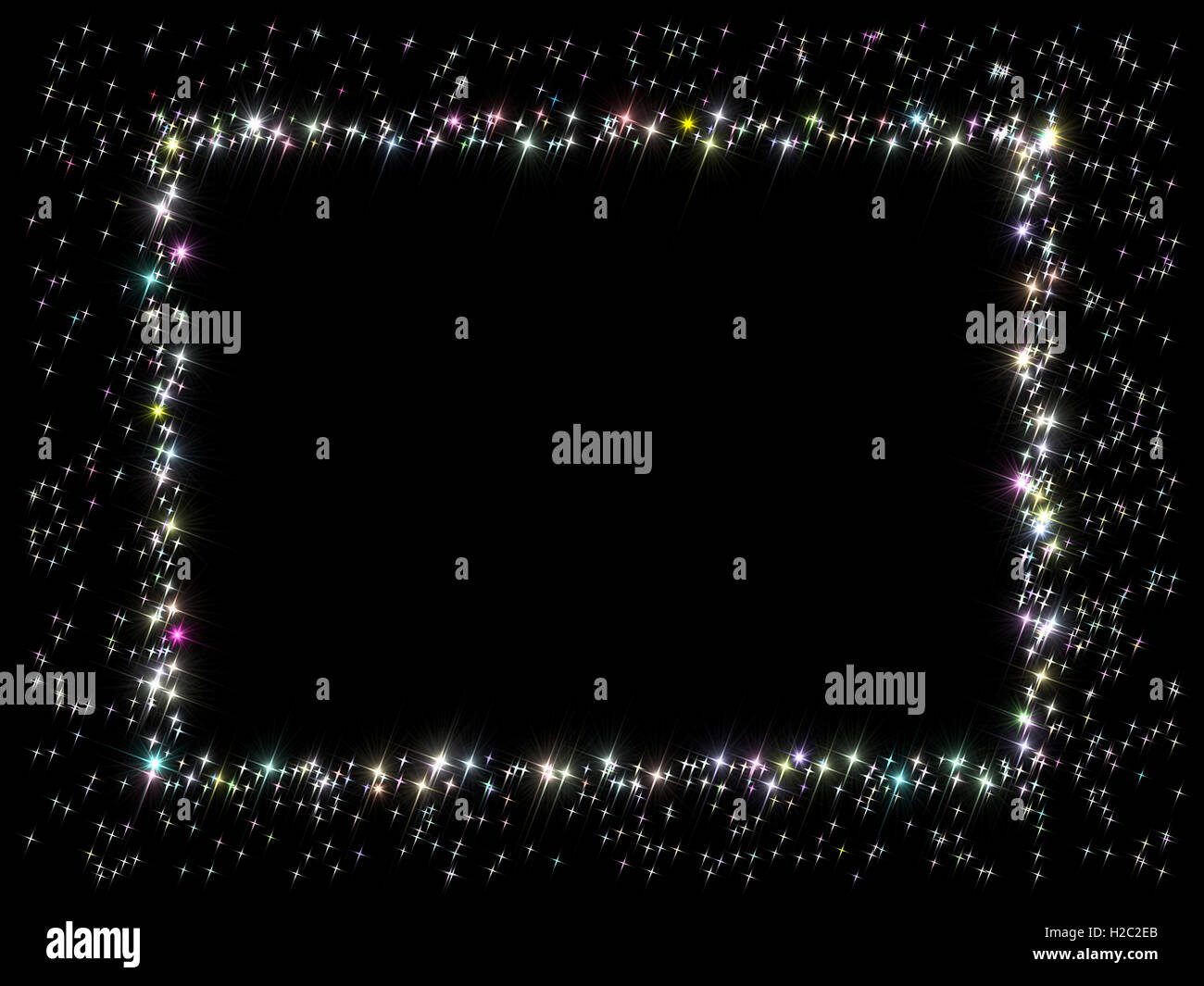 Frame of multicolor stars isolated on black background Stock Photo - Alamy