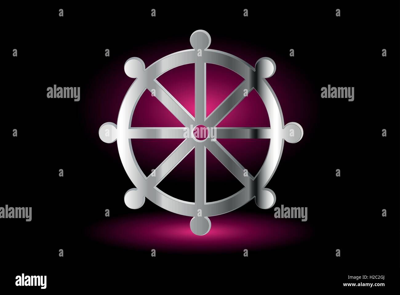 Dharma wheel Stock Vector Images - Alamy