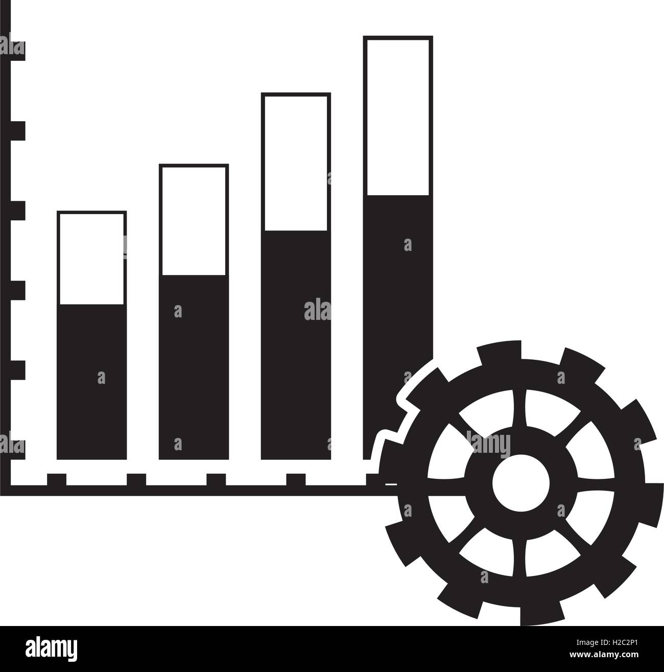 graph chart and gear icon Stock Vector Image & Art - Alamy