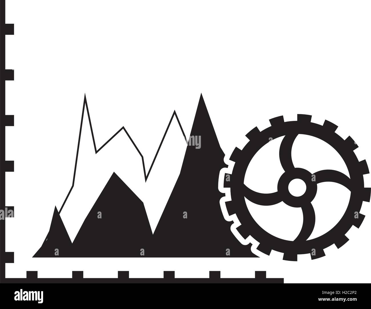 graph chart and gear icon Stock Vector Image & Art - Alamy