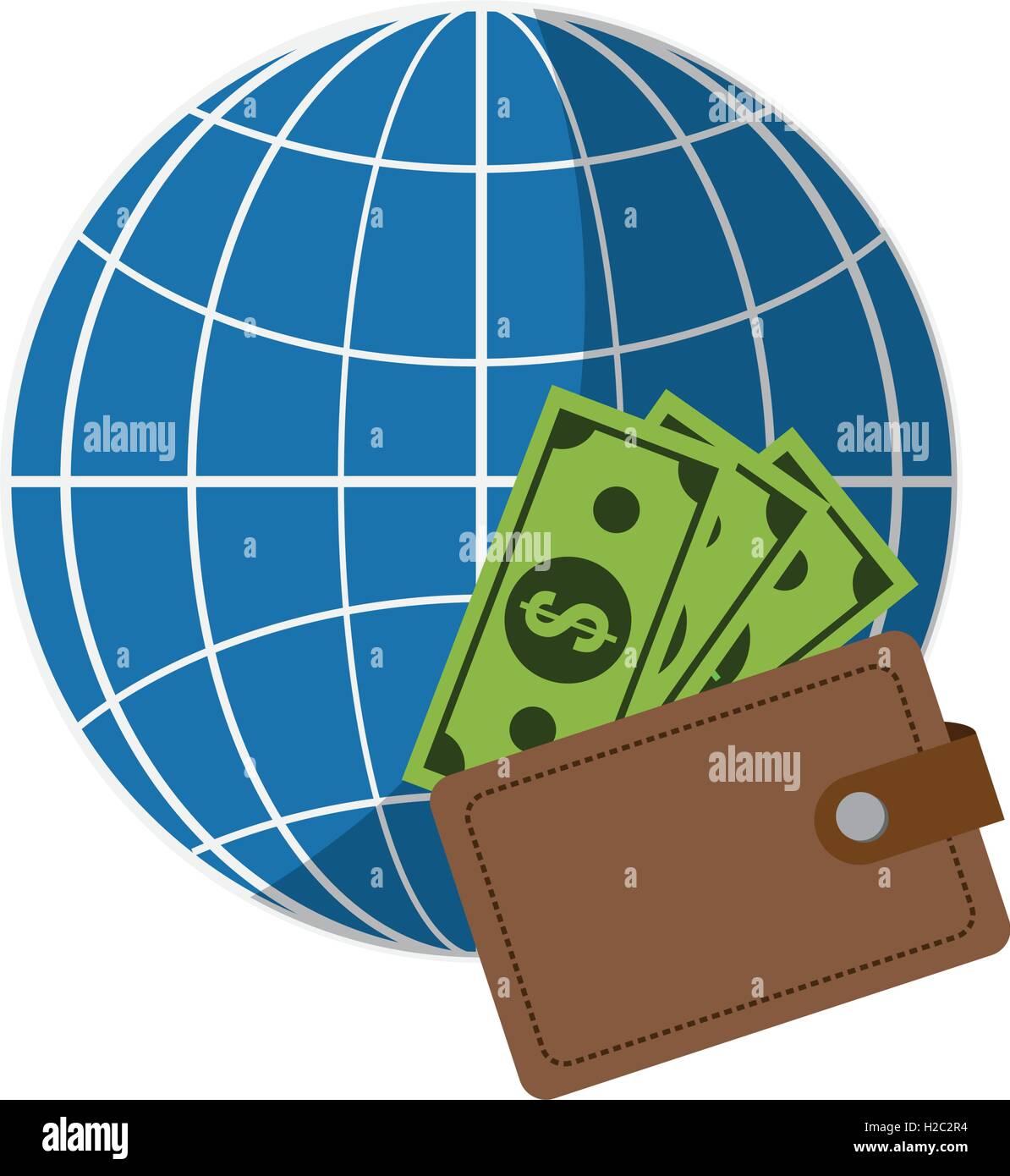 earth globe diagram and wallet icon Stock Vector Image & Art - Alamy