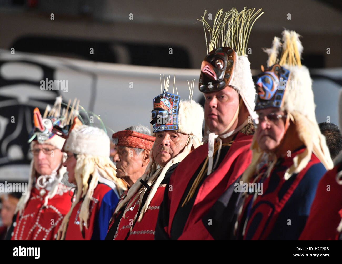 Chiefs from the Heiltsuk First Nations community in Bella Bella ...