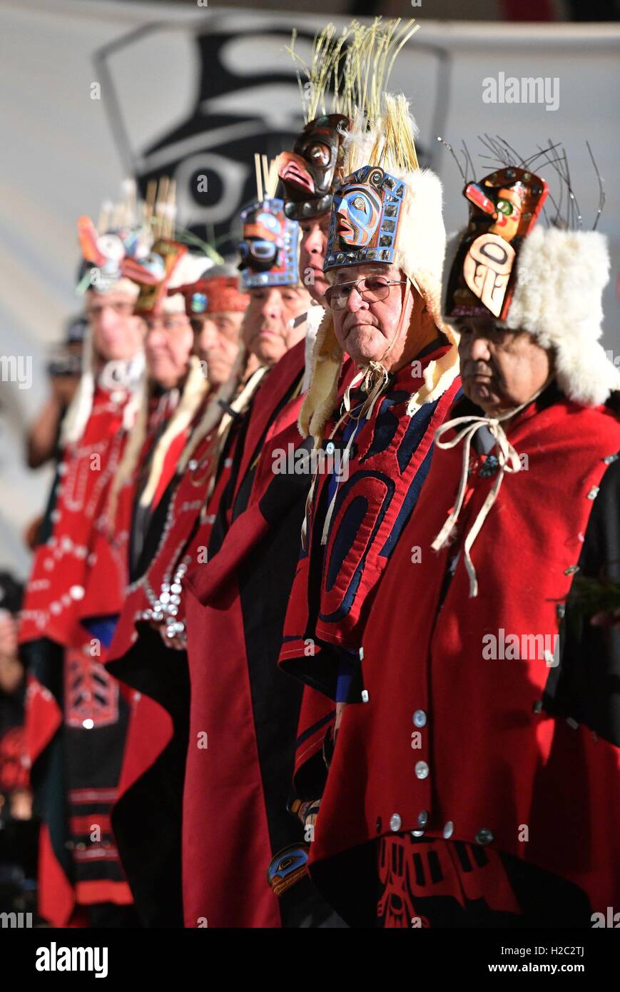 Chiefs from the Heiltsuk First Nations community in Bella Bella ...
