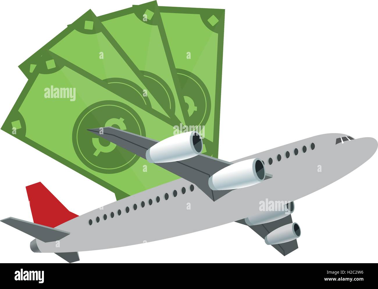 money bills and airplane icon Stock Vector Image & Art - Alamy