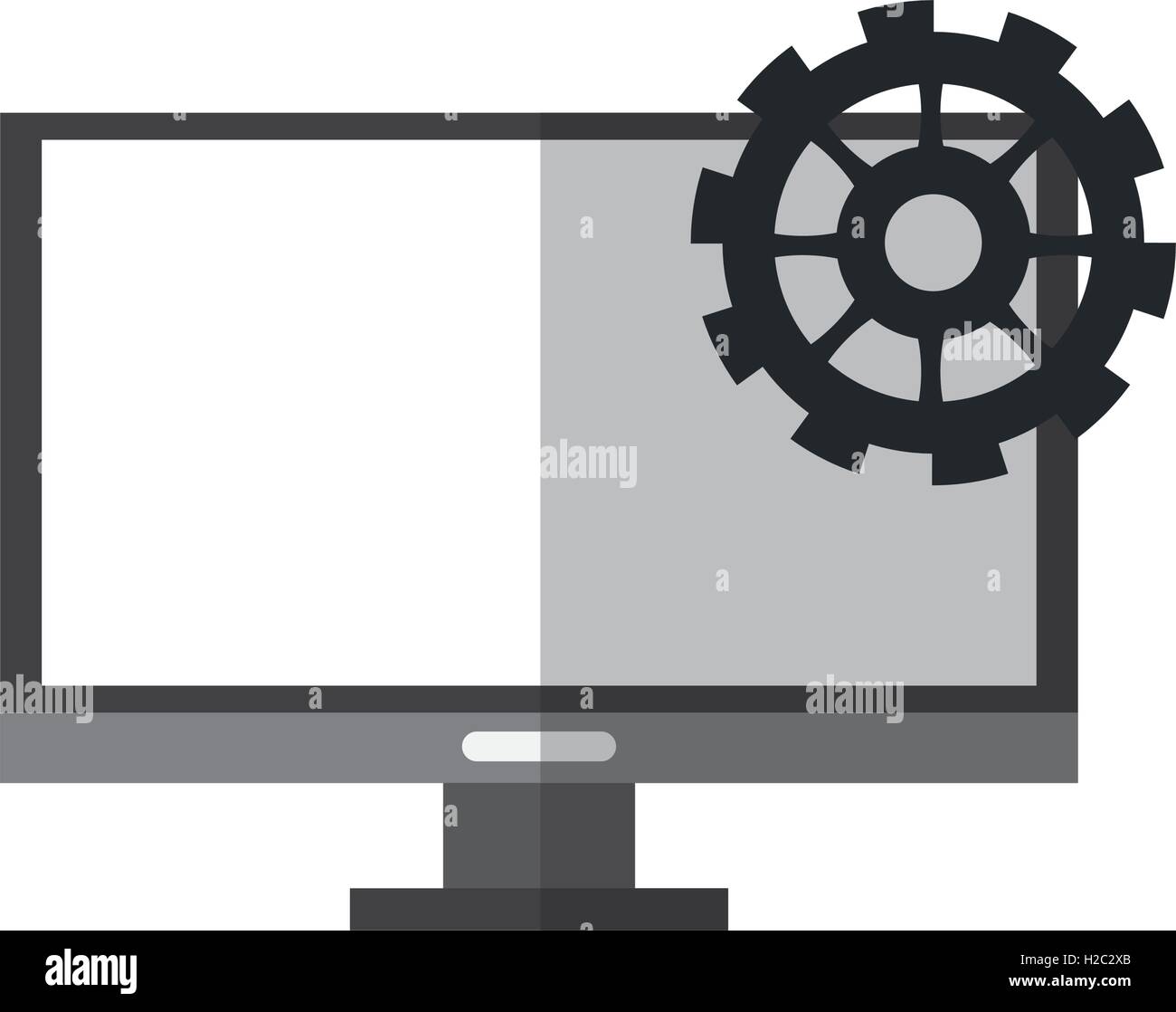 computer and gear icon Stock Vector Image & Art - Alamy