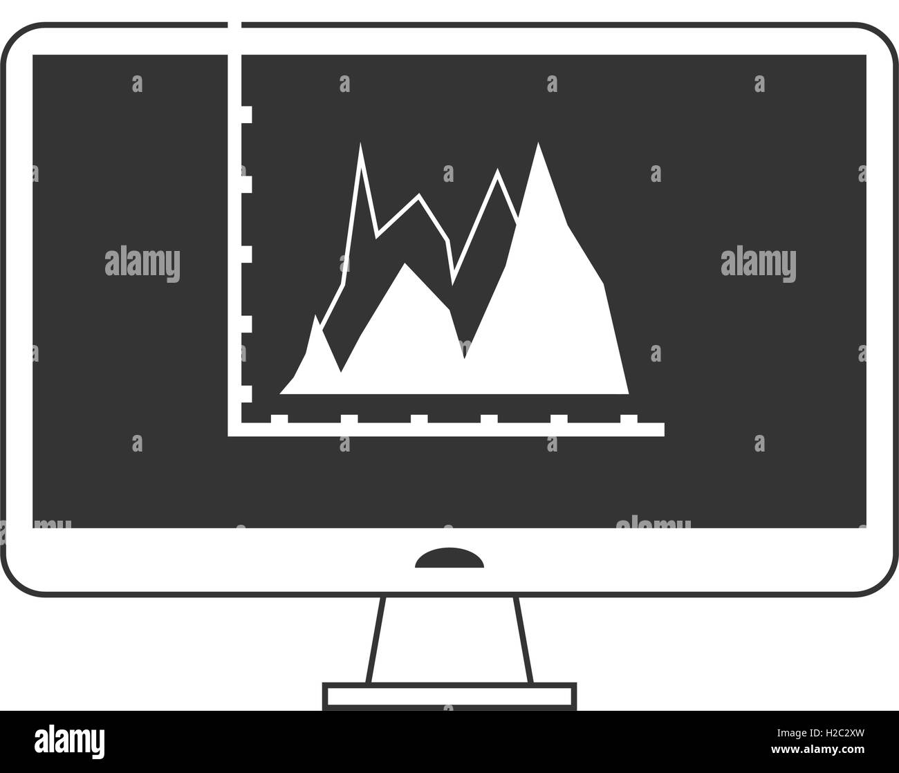 computer and graph chart icon Stock Vector Image & Art - Alamy