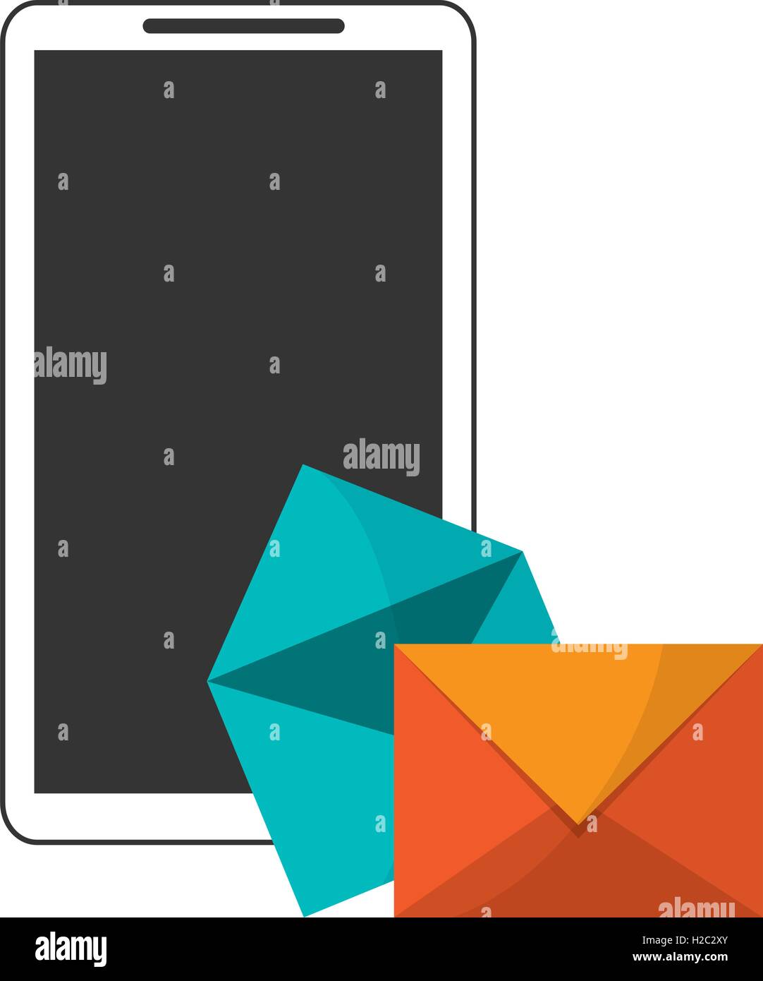 cellphone and message envelope icon Stock Vector Image & Art - Alamy