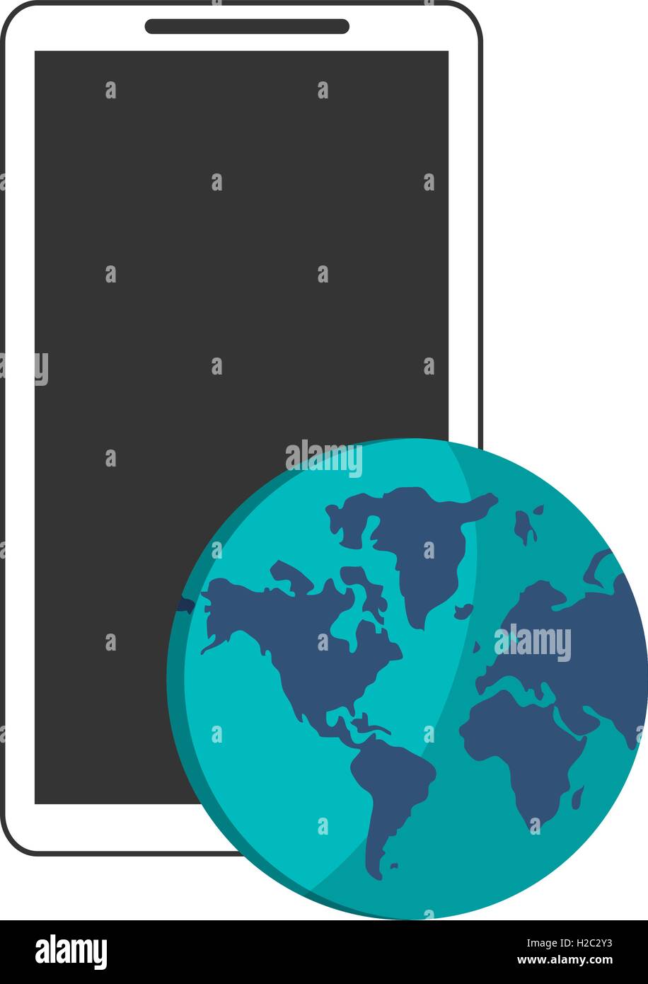 cellphone and earth globe icon Stock Vector Image & Art - Alamy