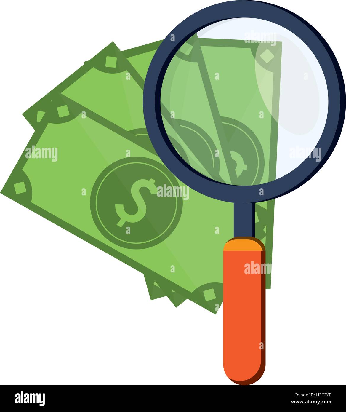 money bills and magnifying glass icon Stock Vector Image & Art - Alamy