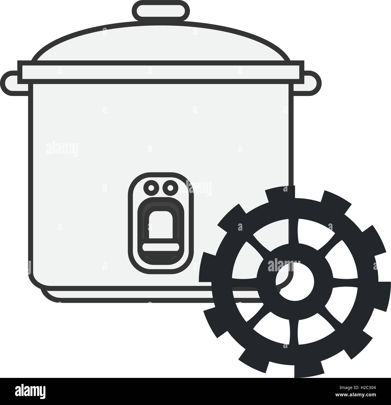 rice cooker and gear icon Stock Vector Image & Art - Alamy