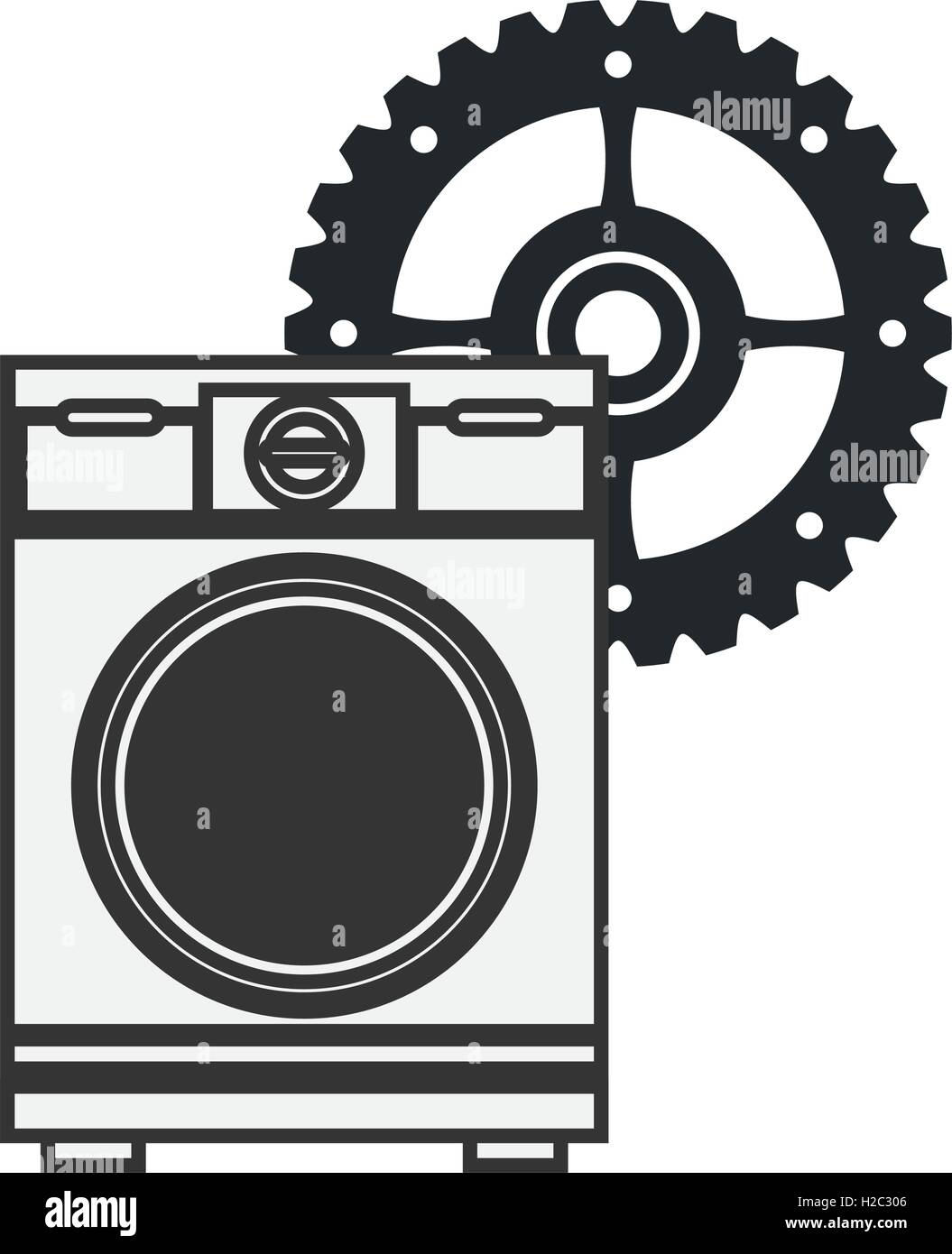 washing machine and gear icon Stock Vector Image & Art - Alamy