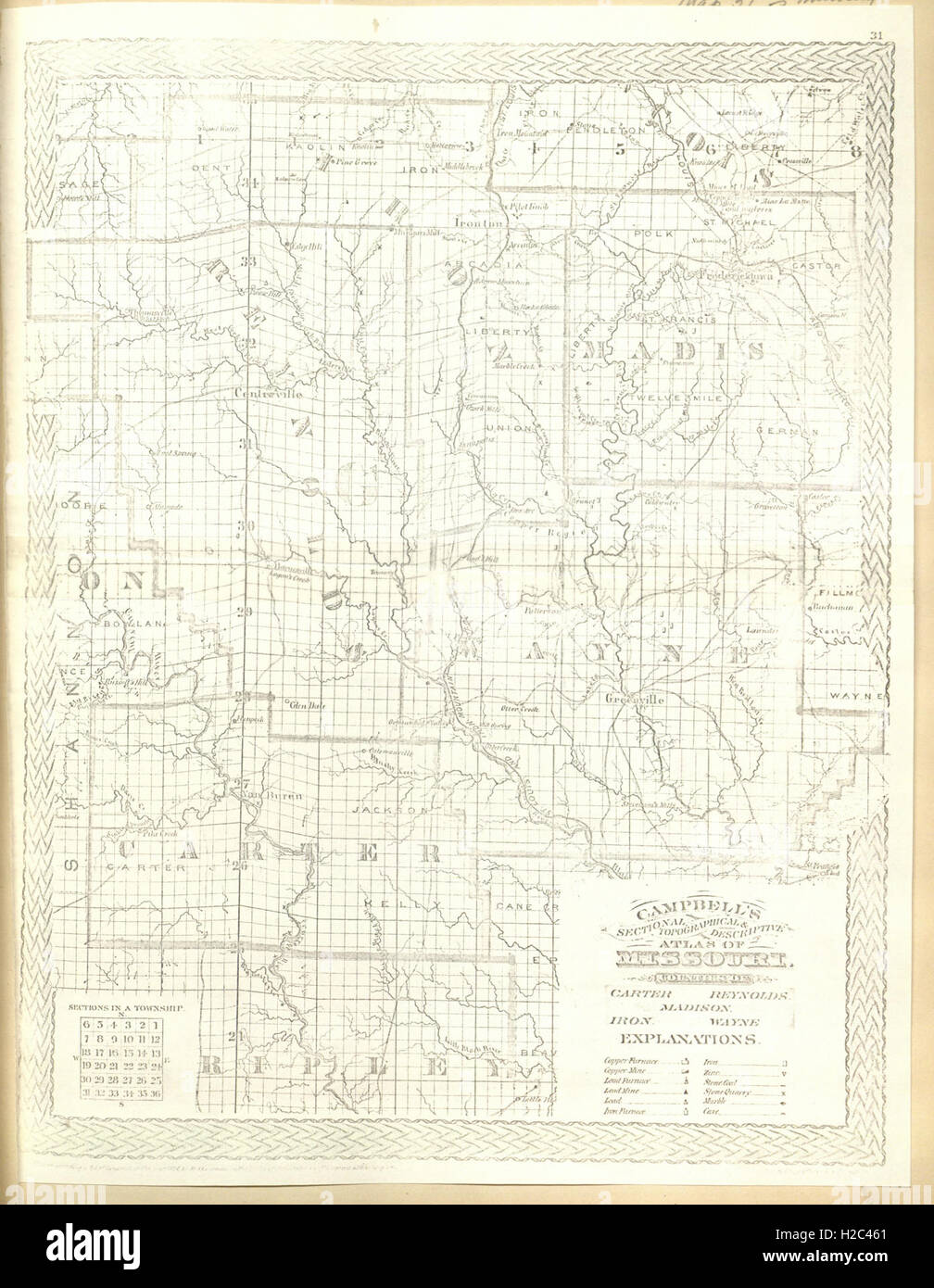 An updated geographic and topographic atlas of Missouri, offering ...