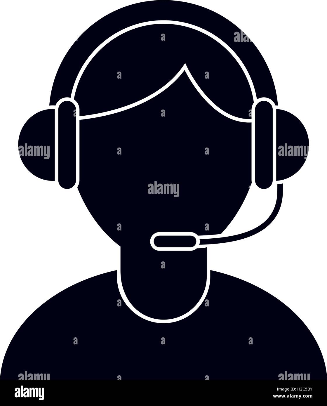Isolated operator man with headphone design Stock Vector Image & Art ...