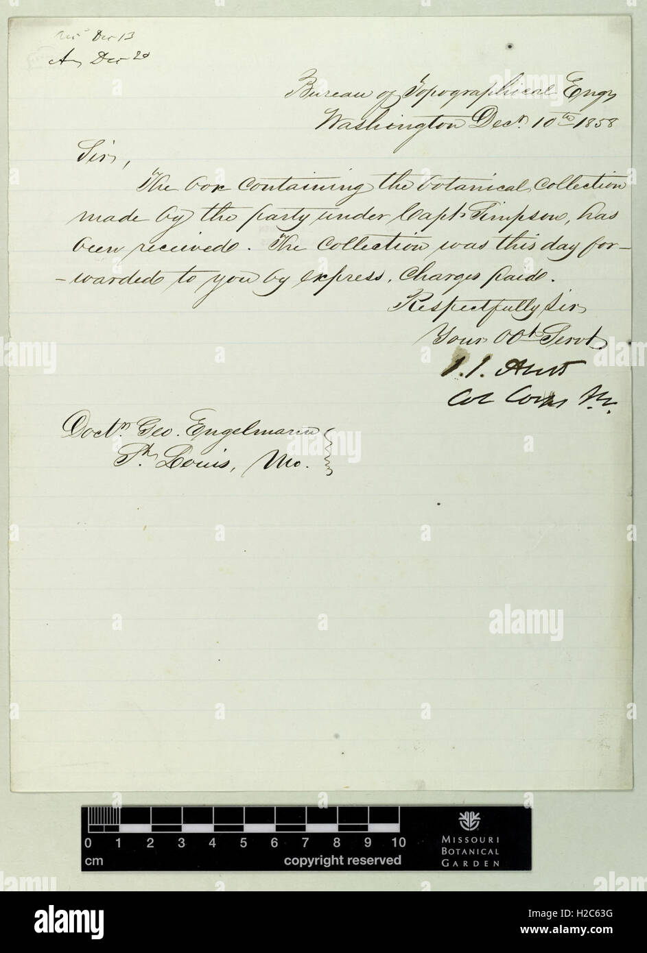 1858 page 1 letter hi-res stock photography and images - Alamy