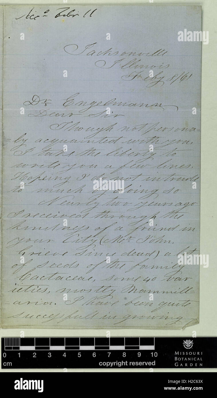 This correspondence between John Andras and George Engelmann, dated ...