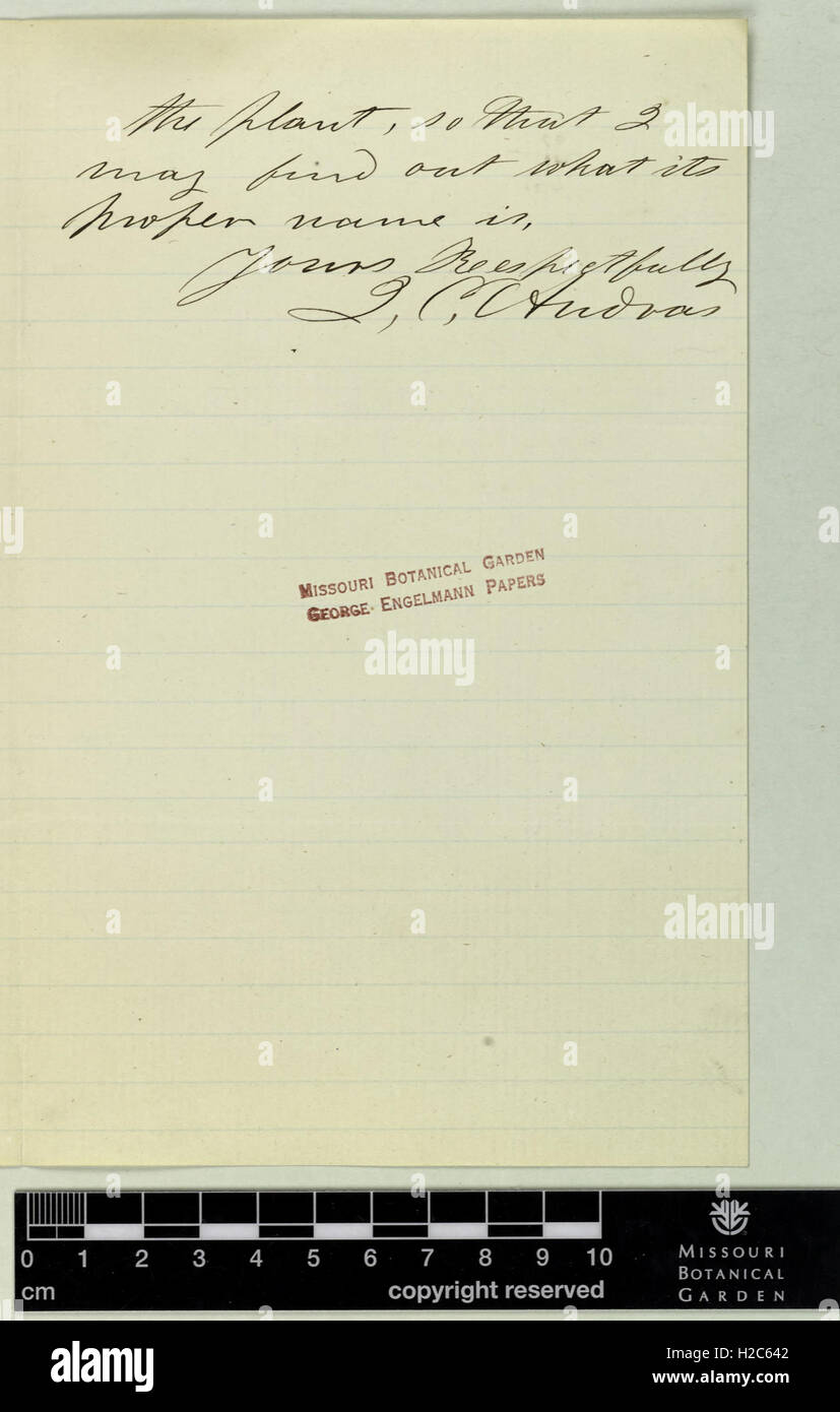 This letter correspondence between John Andras and George Engelmann ...