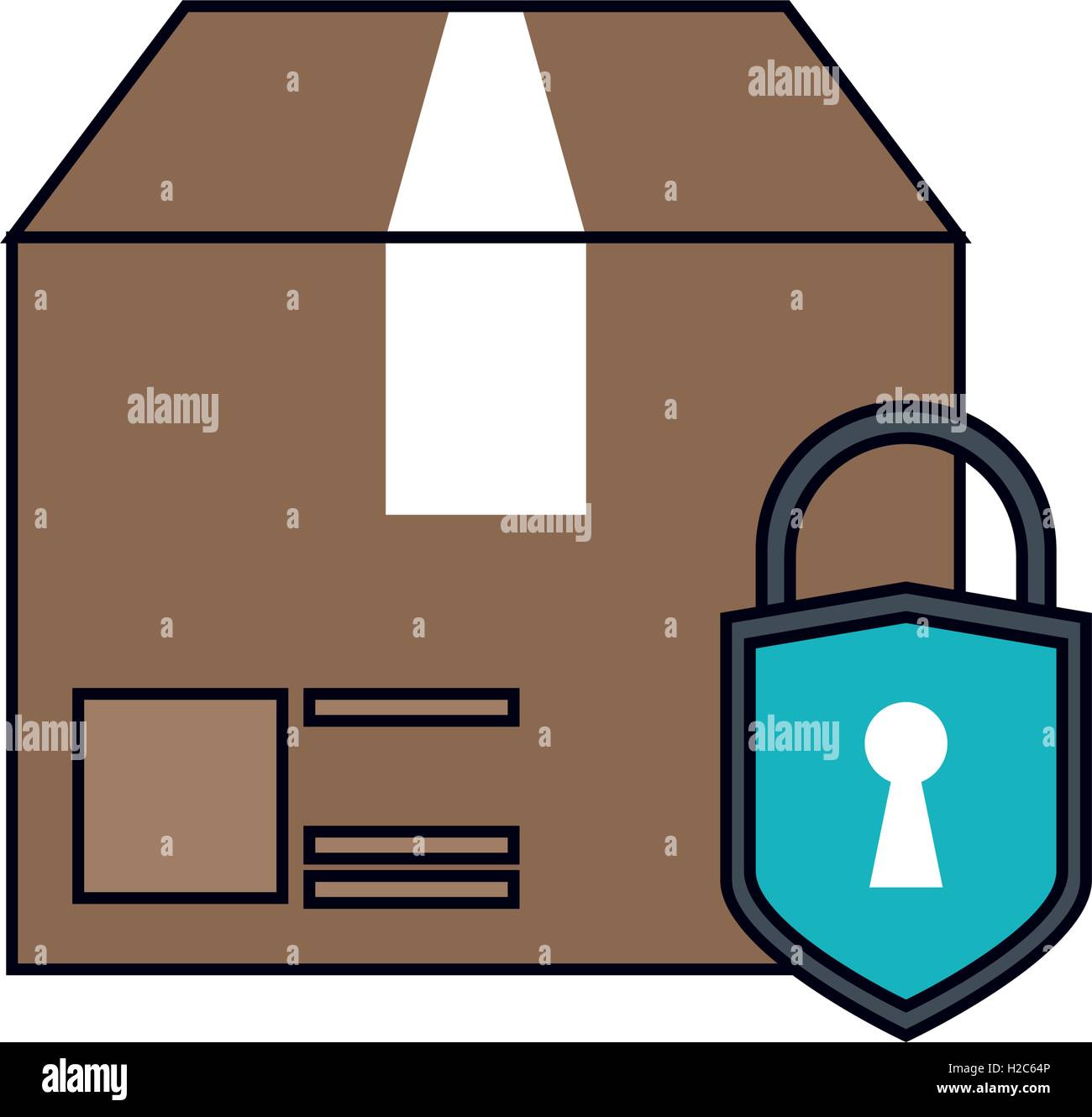 Isolated package with padlock design Stock Vector Image & Art - Alamy
