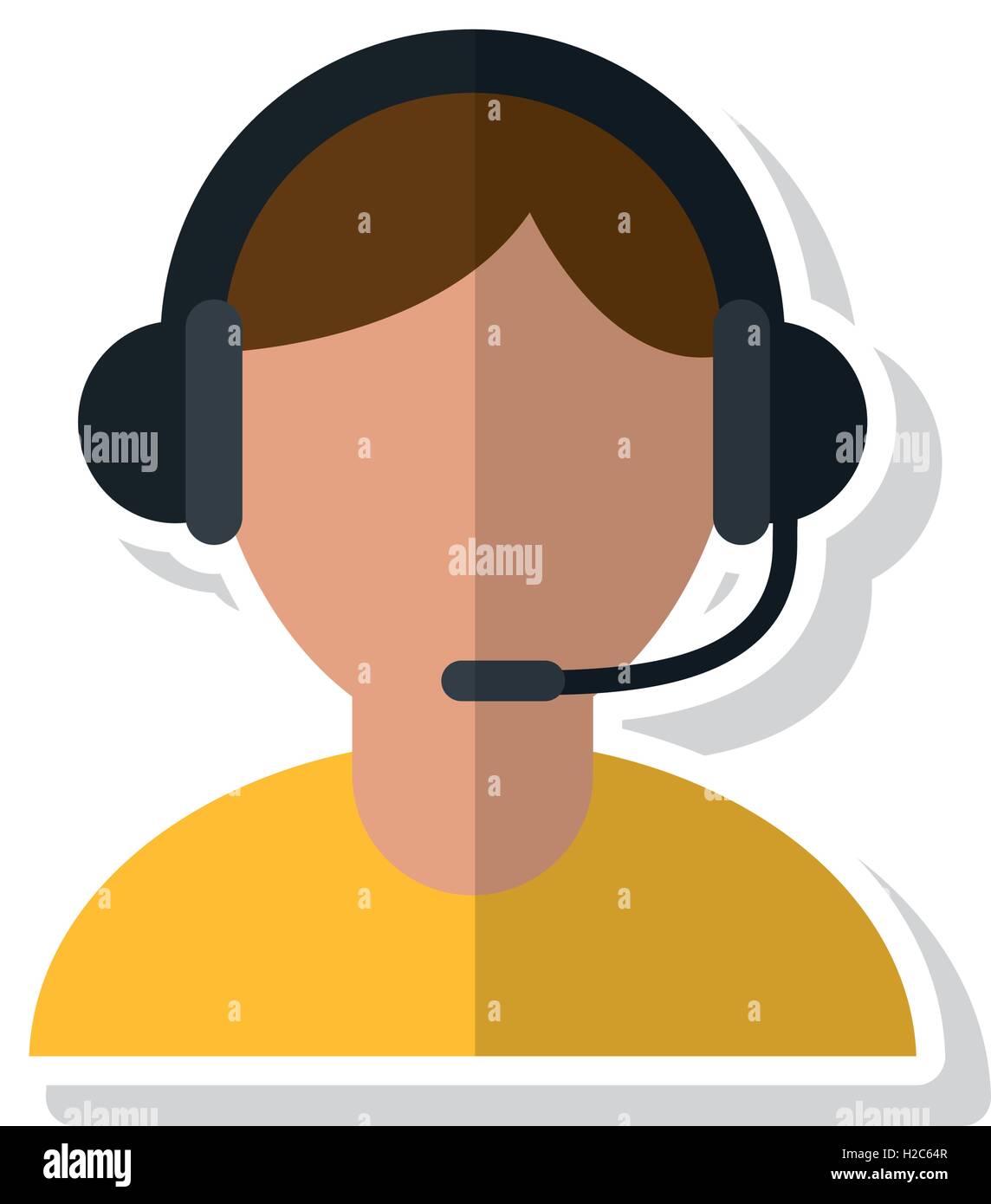 Isolated operator man with headphone design Stock Vector Image & Art ...